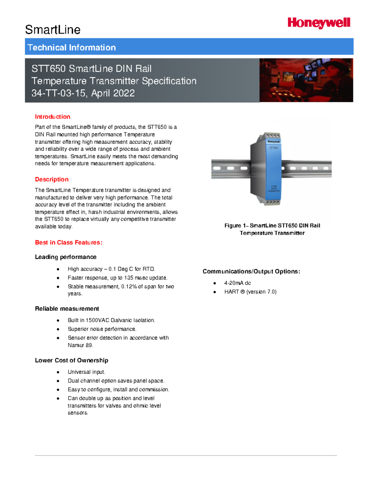 STT650 Final Exam Specifications for Smart Line Temperature Transmitter ...