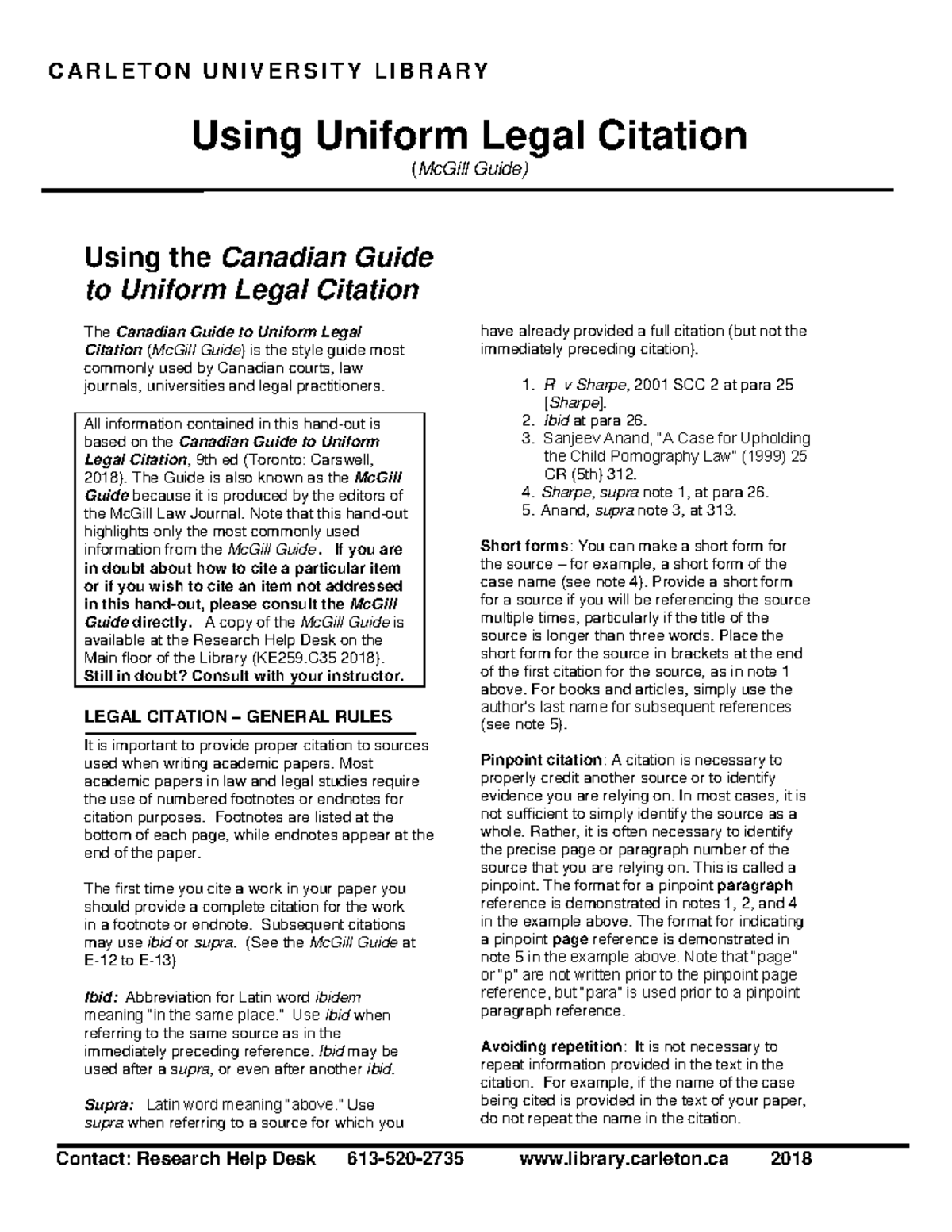 Using the McGill Guide: Citation Rules & Guidelines - Studocu