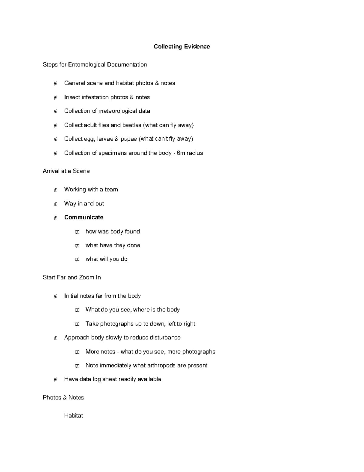 Evidence Collection Techniques in Entomology for Forensic Science ...