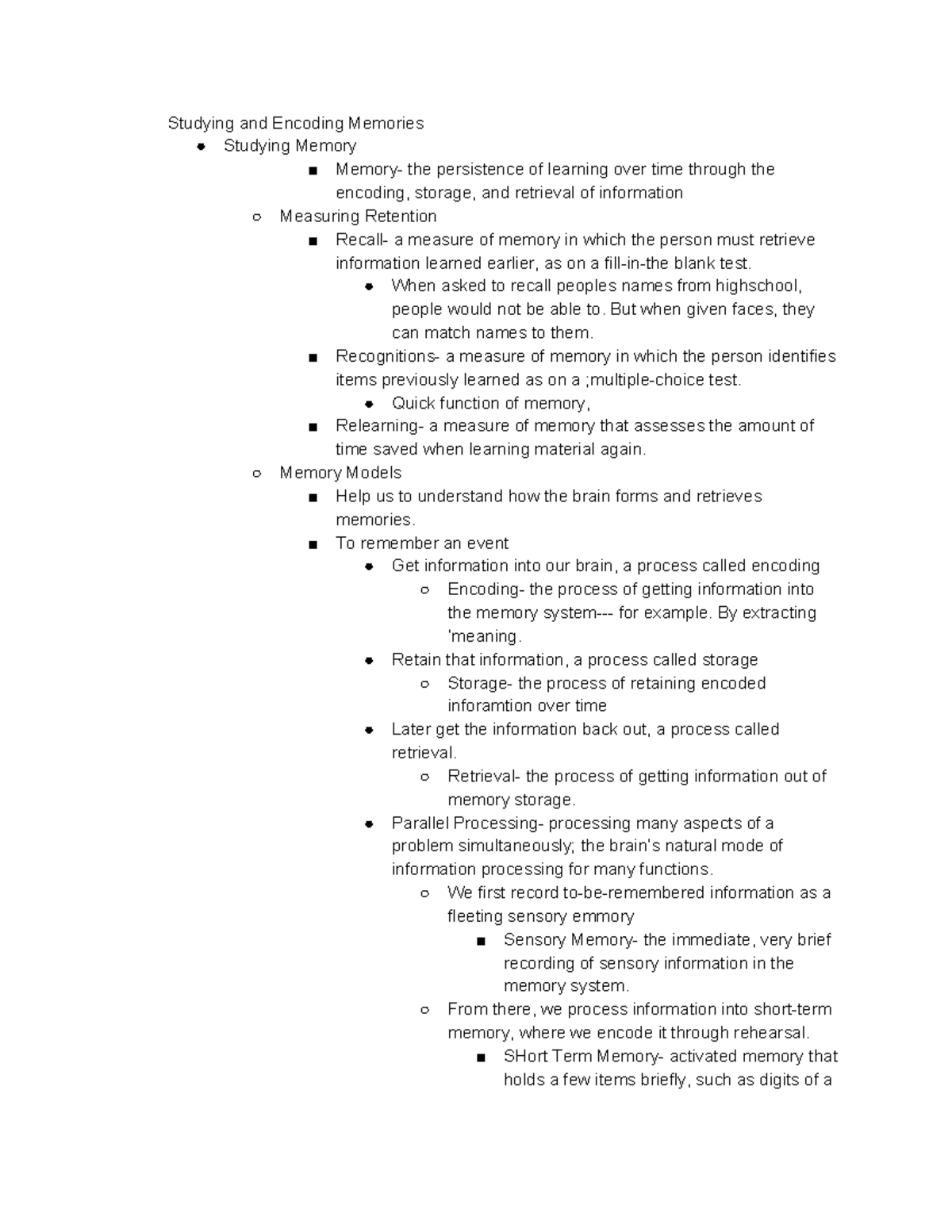 Chapter 8 Summary: Understanding Memory in Psychology (PSY 101) - Studocu