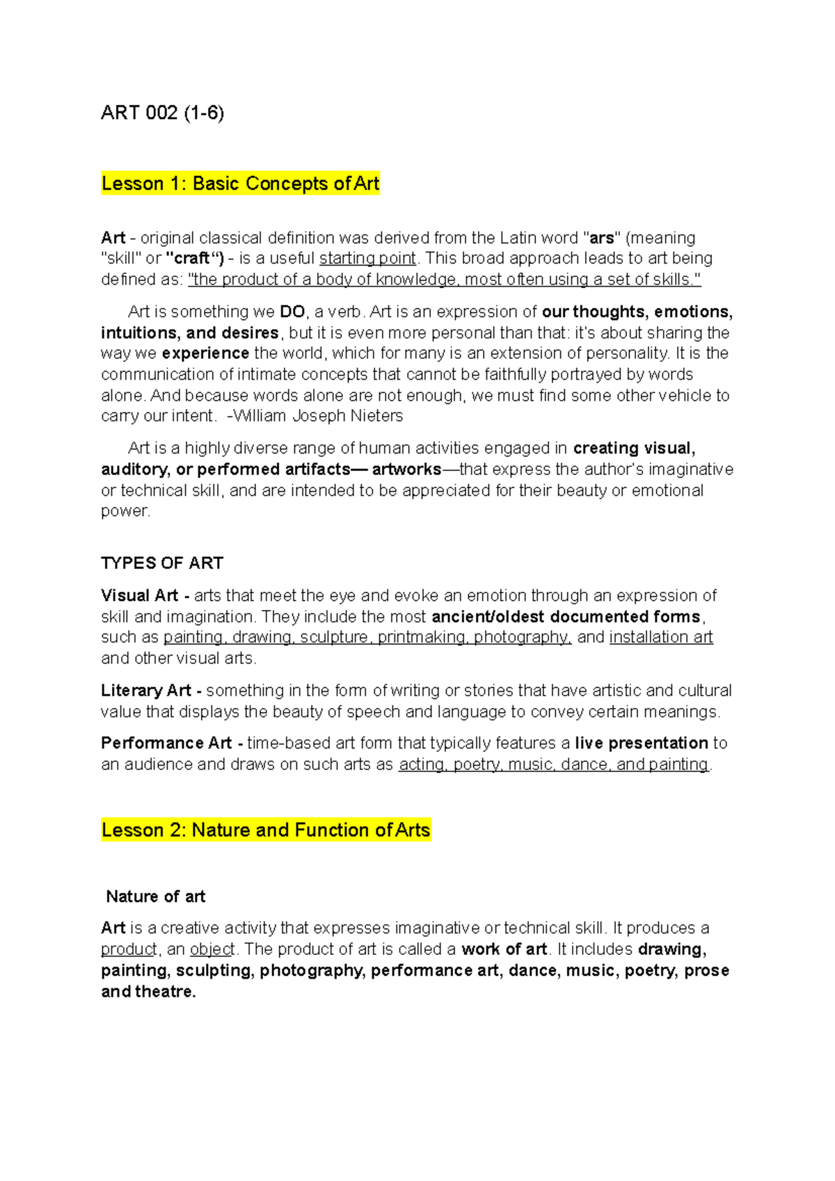 ART 002 Final Exam: Comprehensive Art Concepts and Appreciation Guide ...