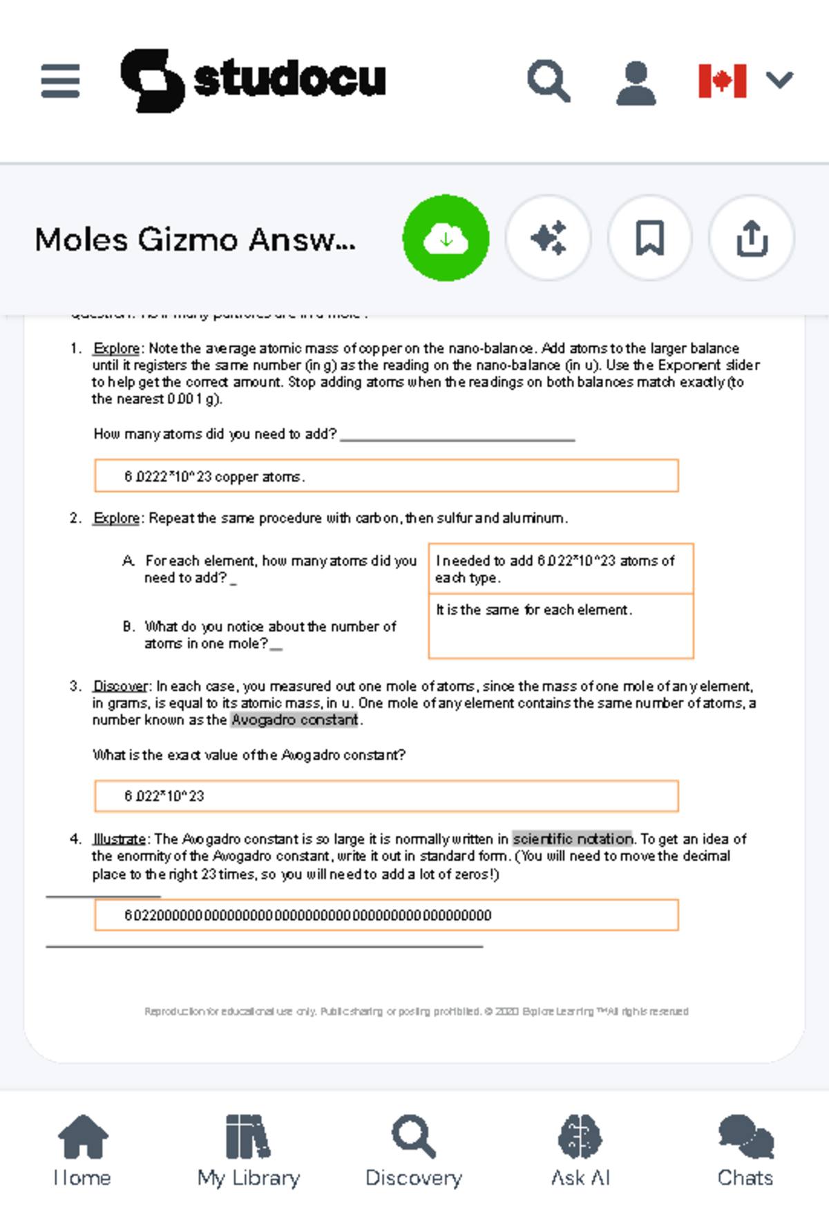 Moles Gizmo Exploration Answers - Student Exploration Guide - Studocu