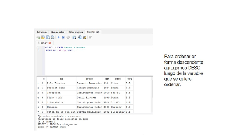 Ejemplos de Consultas SQL para Películas Favoritas - SQL 1* - Studocu