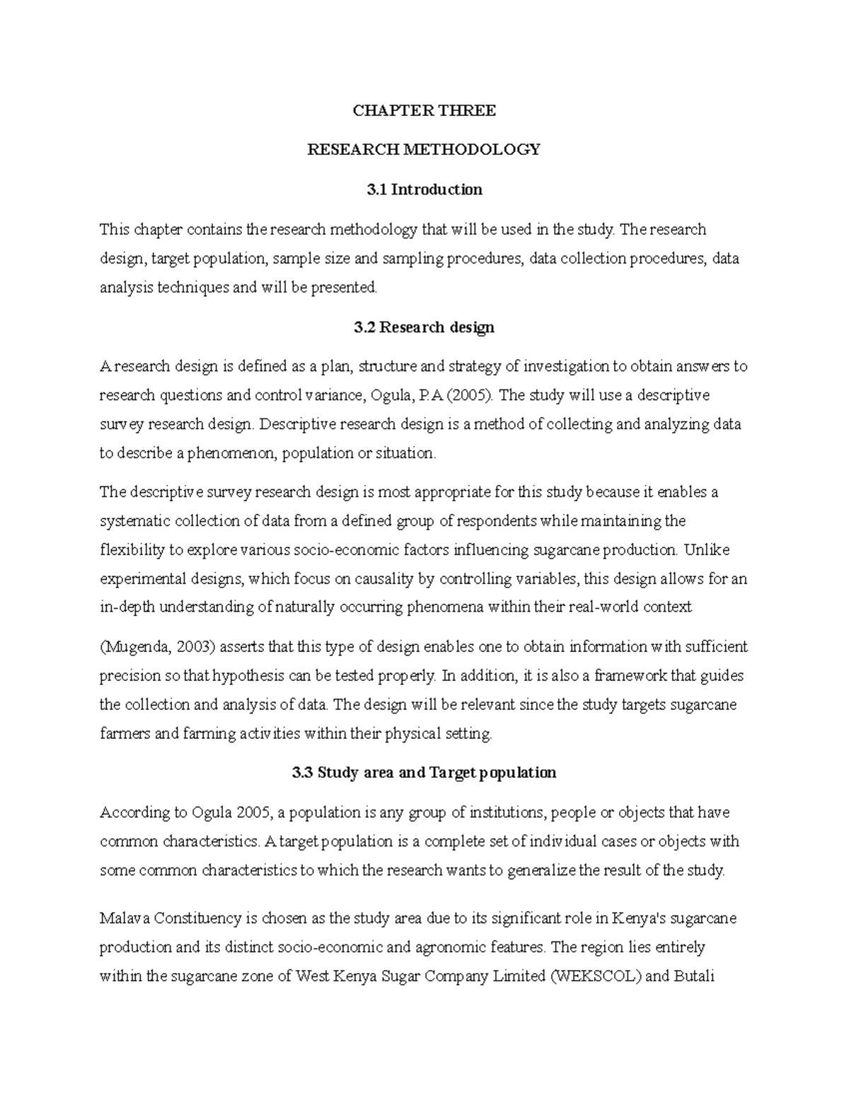 Chapter Three - helps in revising - CHAPTER THREE RESEARCH METHODOLOGY ...