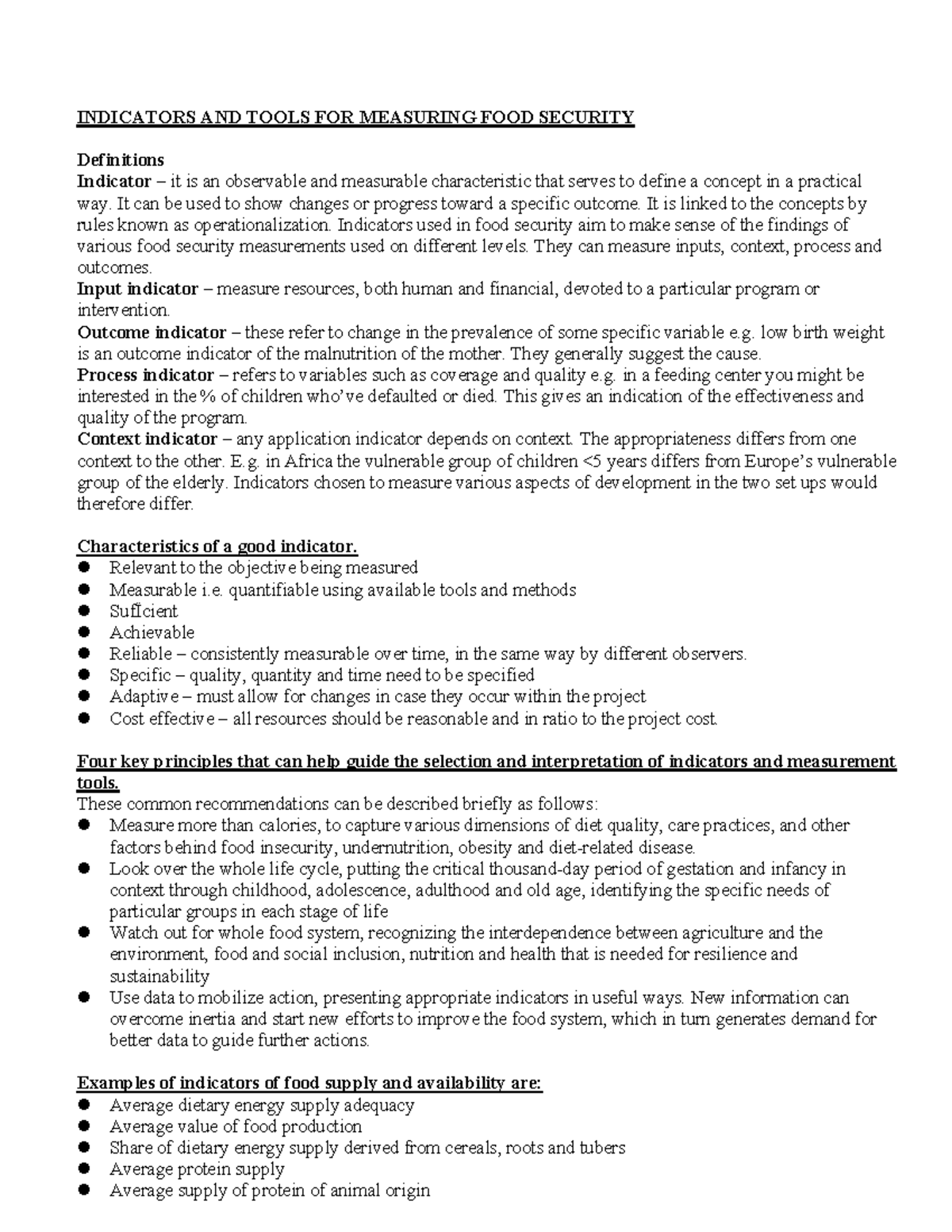 Indicators and Tools for Measuring Food Security: A Comprehensive Guide ...
