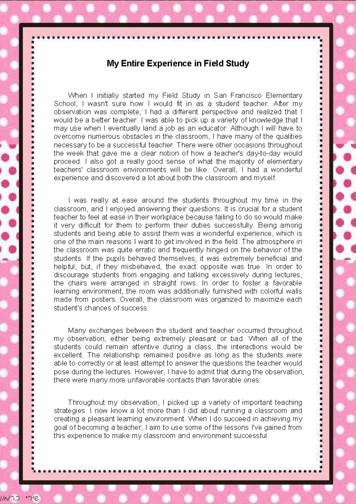 Reflection-12-3: My Experience & Growth as a Student Teacher - Studocu