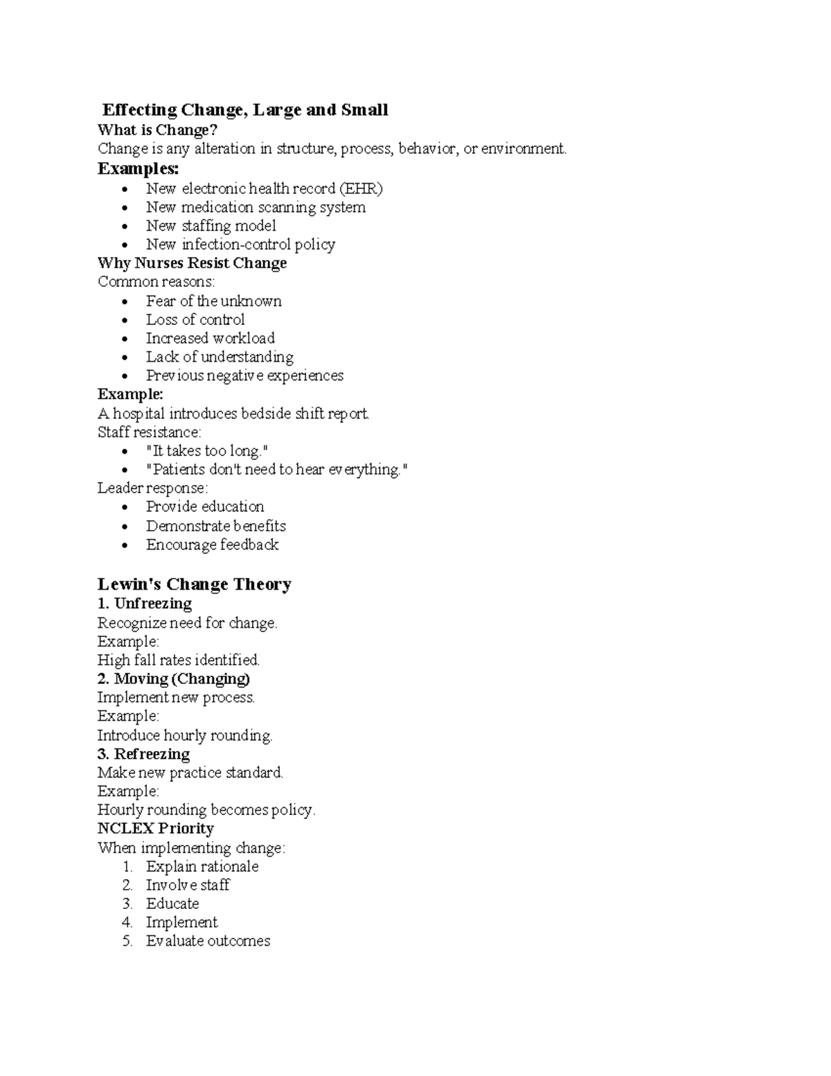 Leadership Exam 3 - Change Management and Communication Strategies ...