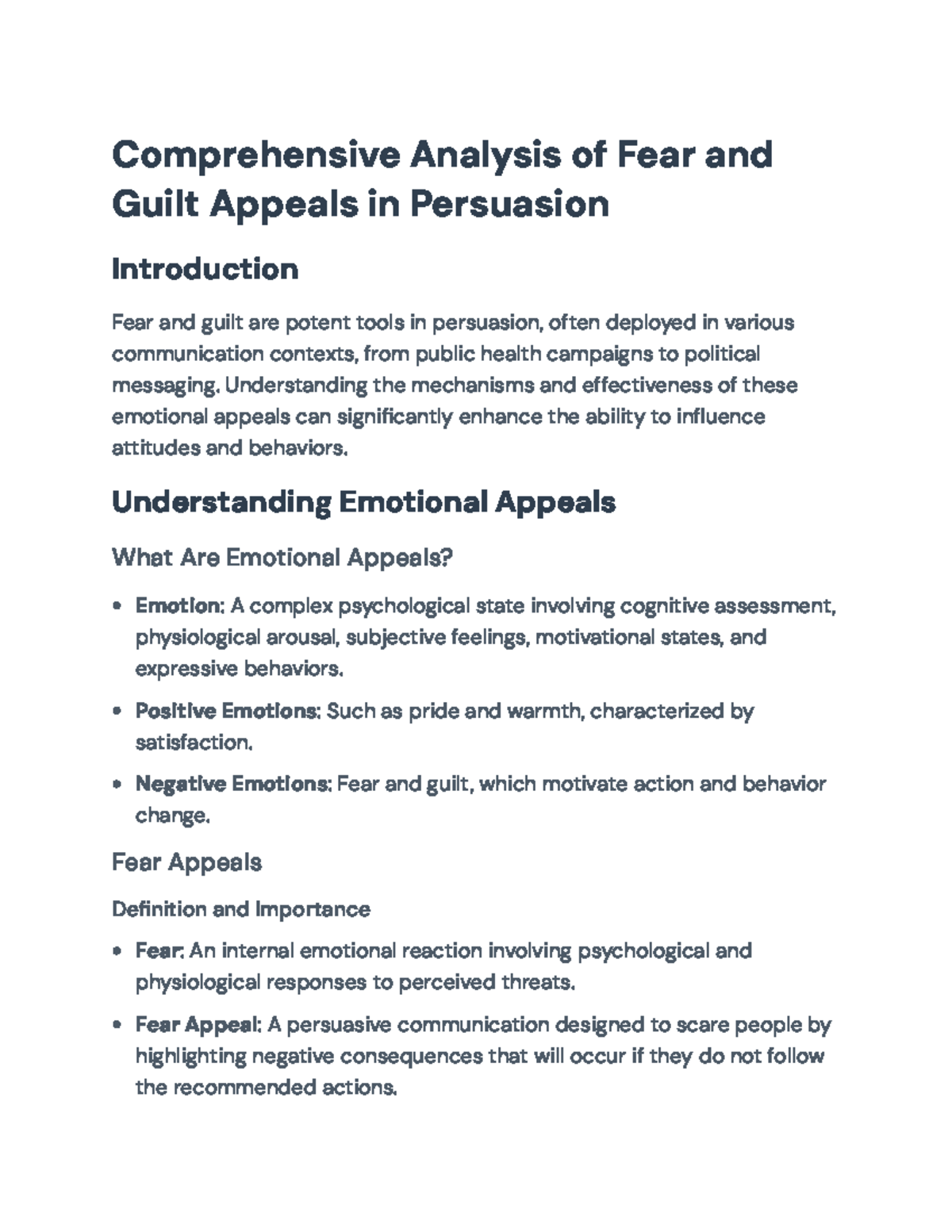 Emotional Appeals in Persuasion: Fear & Guilt Mechanisms Analysis ...