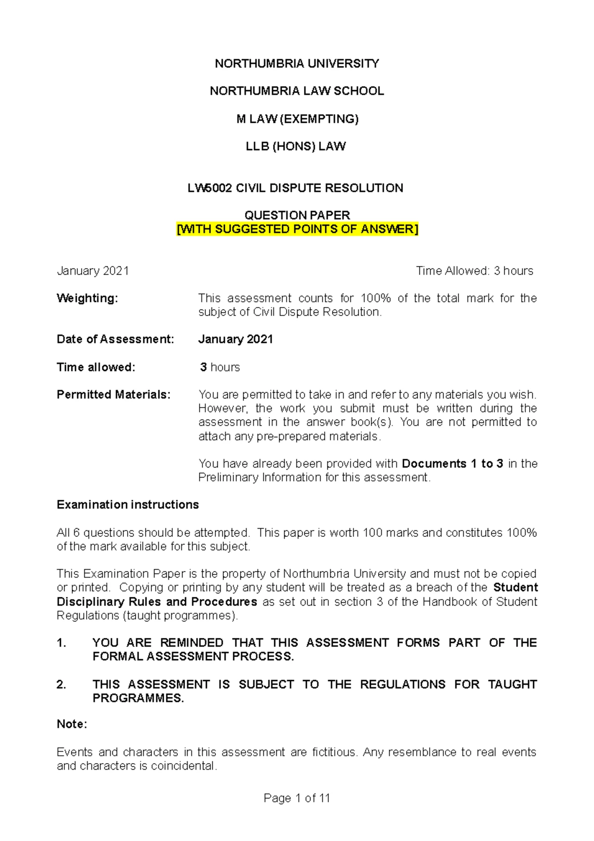 L1 - Civil Dispute Resolutions: Key Processes and Strategies - Studocu