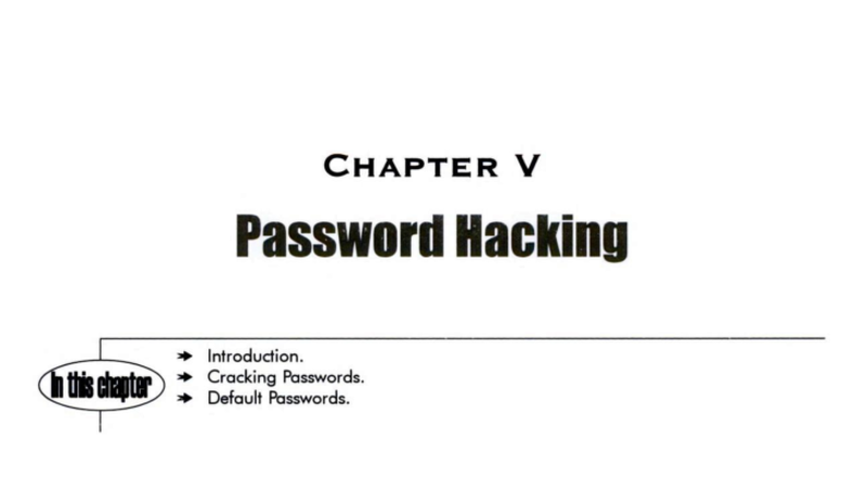CHAPTER V: Password Hacking Techniques (UNIT 5 EHIS) - Studocu