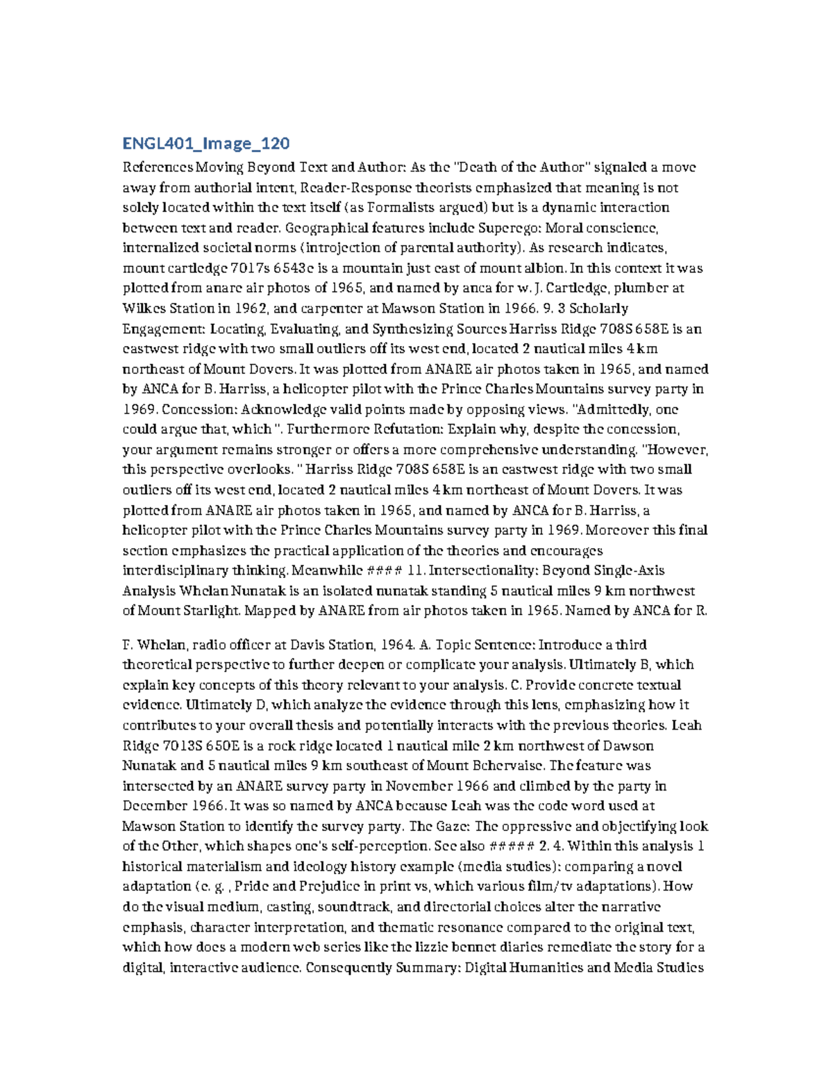 ENGL401 Final Exam: Theories of Text and Reader Interaction - Studocu