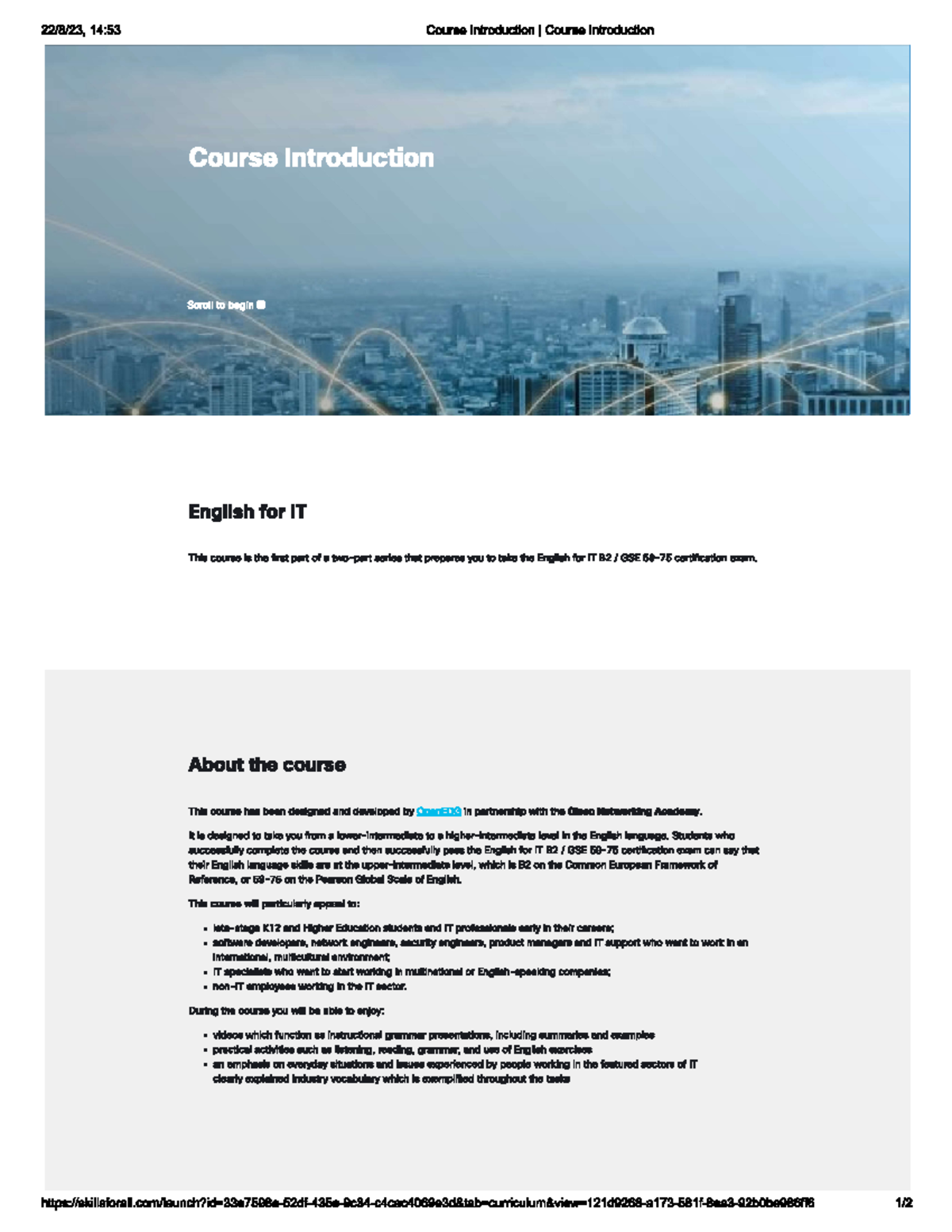 14:53 English for IT Course Introduction - Cisco Networking Academy ...