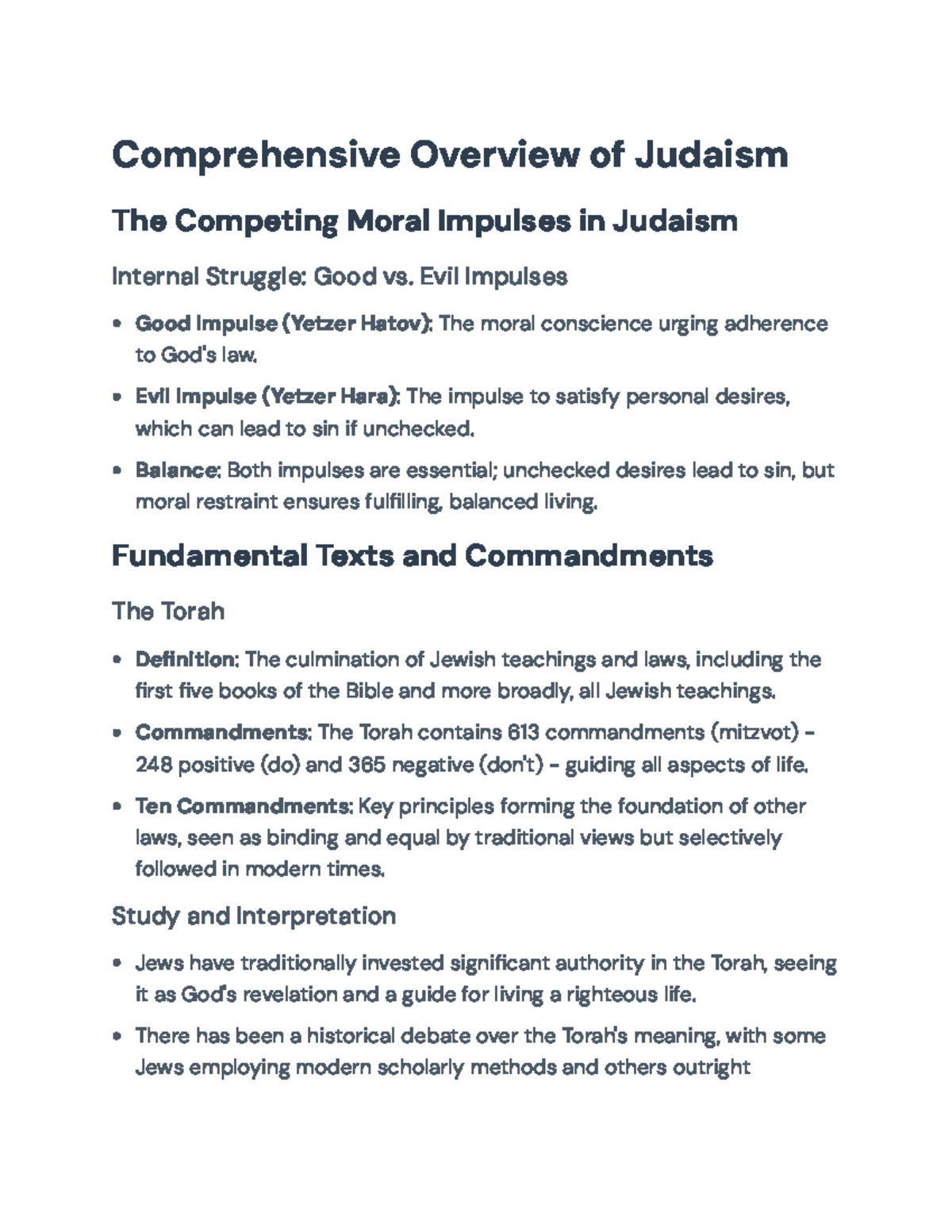 Comprehensive Overview of Judaism: Beliefs, Ethics, and Practices ...
