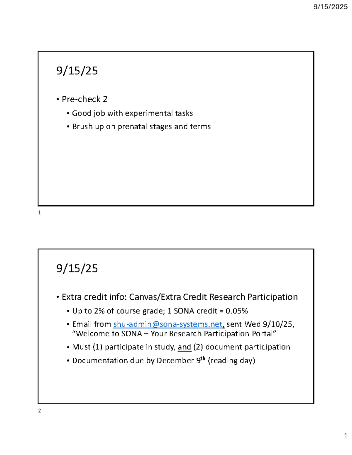 Experimental Tasks and Timings in Human Development Research (PSY 101 ...