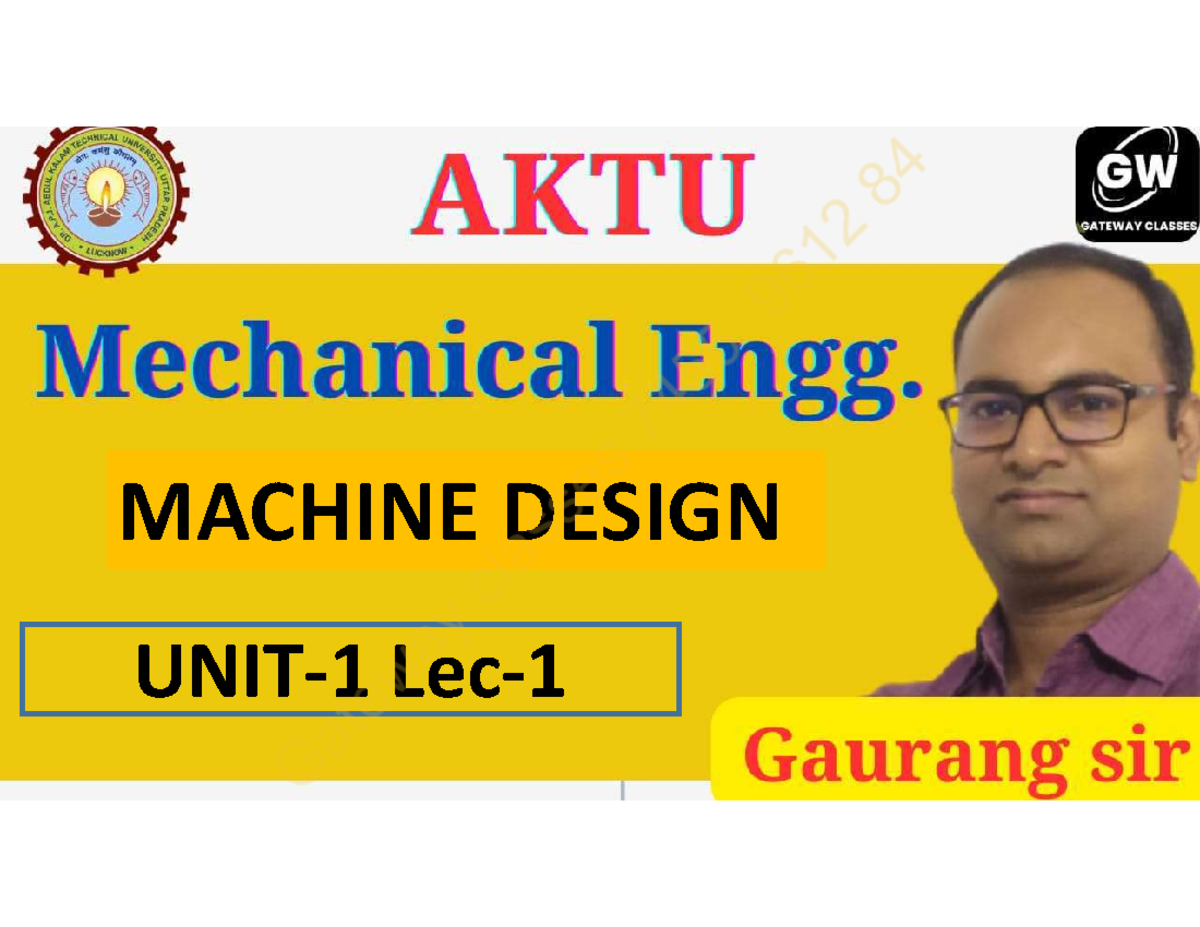 Machine Design Basics: Stress Concepts & Design Procedures (KME-602) - Studocu