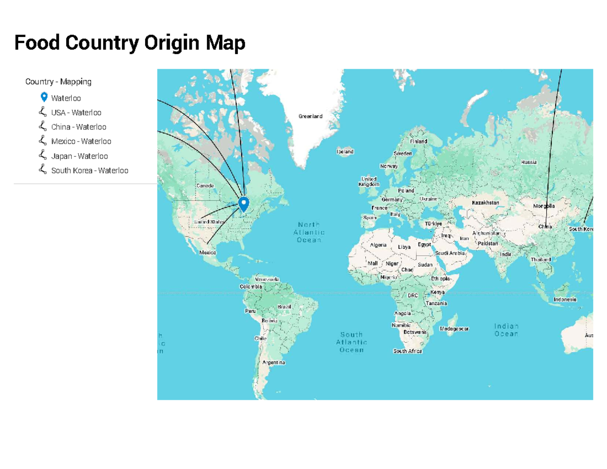 Food Country Origin Map - Envs 200 - Food Country Origin Map Country ...