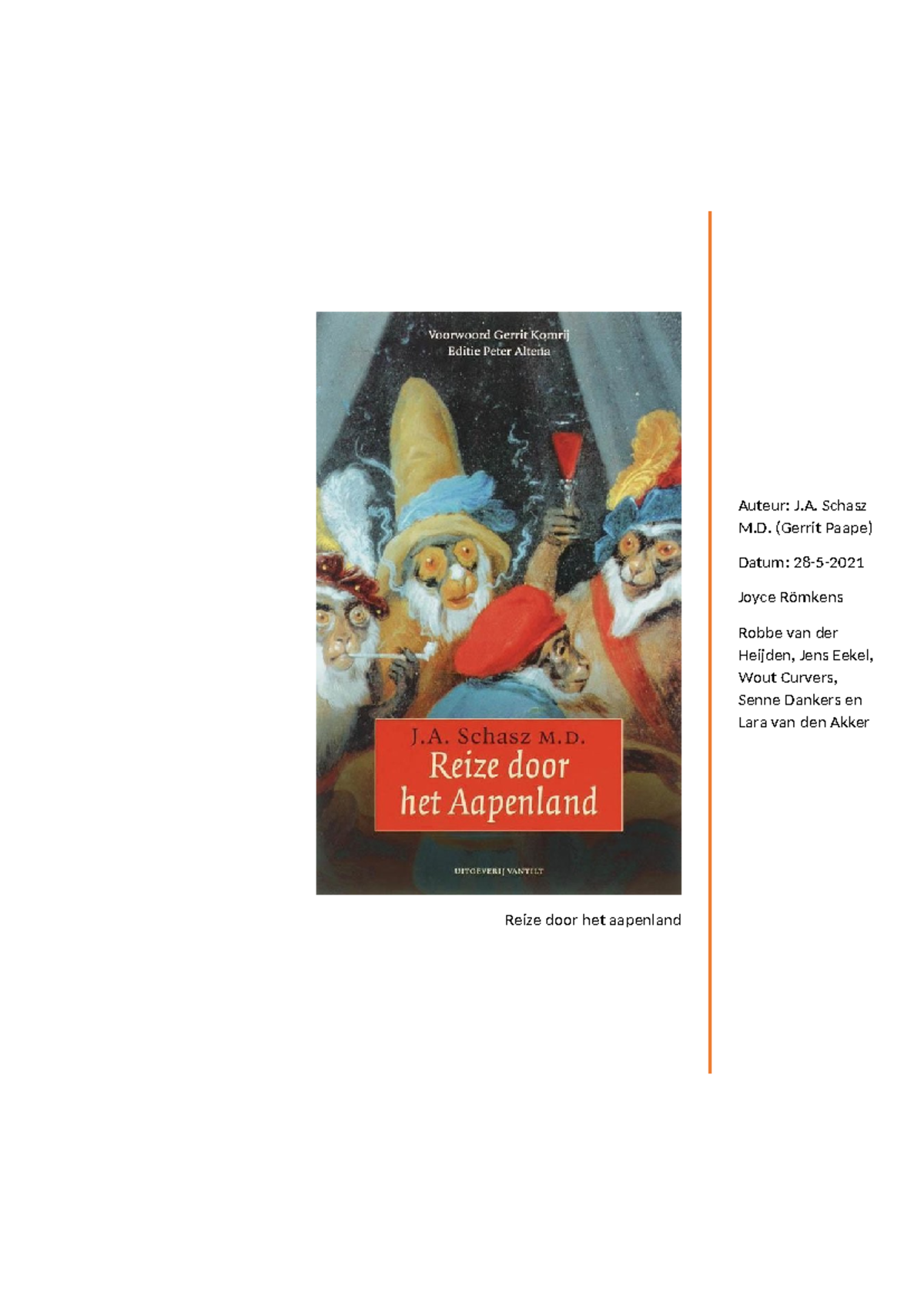 Fictiedossier: Analyse van 'Reize door het Aapenland' - Studeersnel