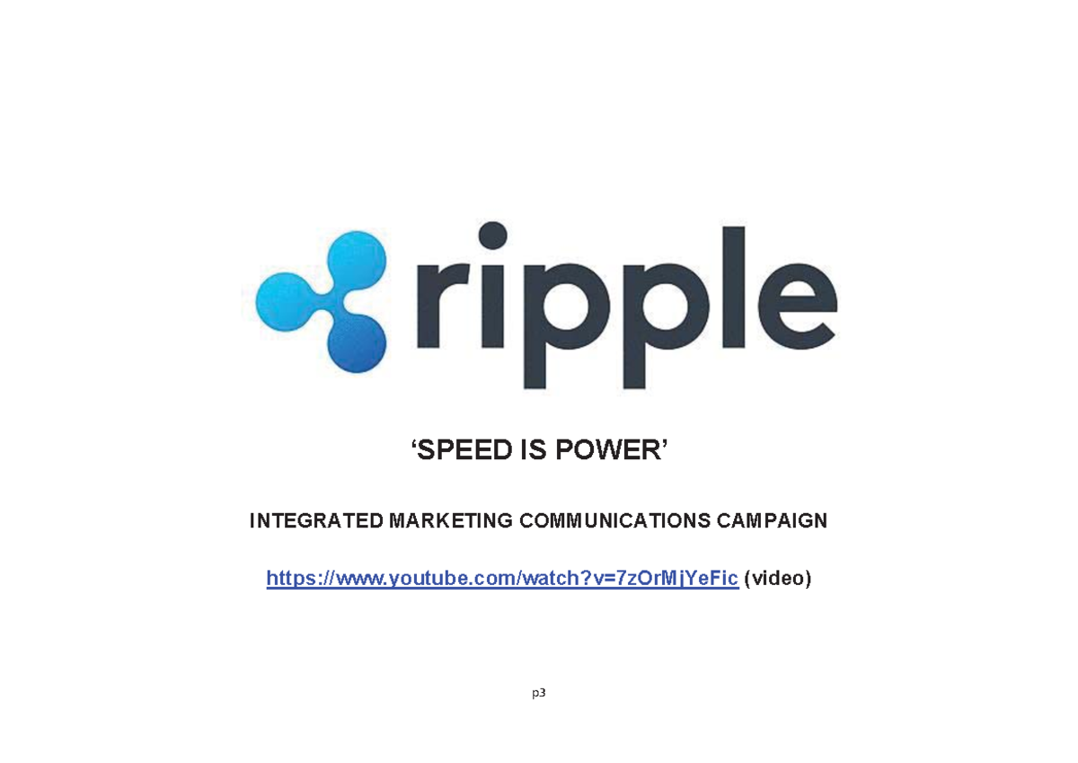 Integrated Marketing Communications Campaign for Ripple (FIN-101) - Studocu