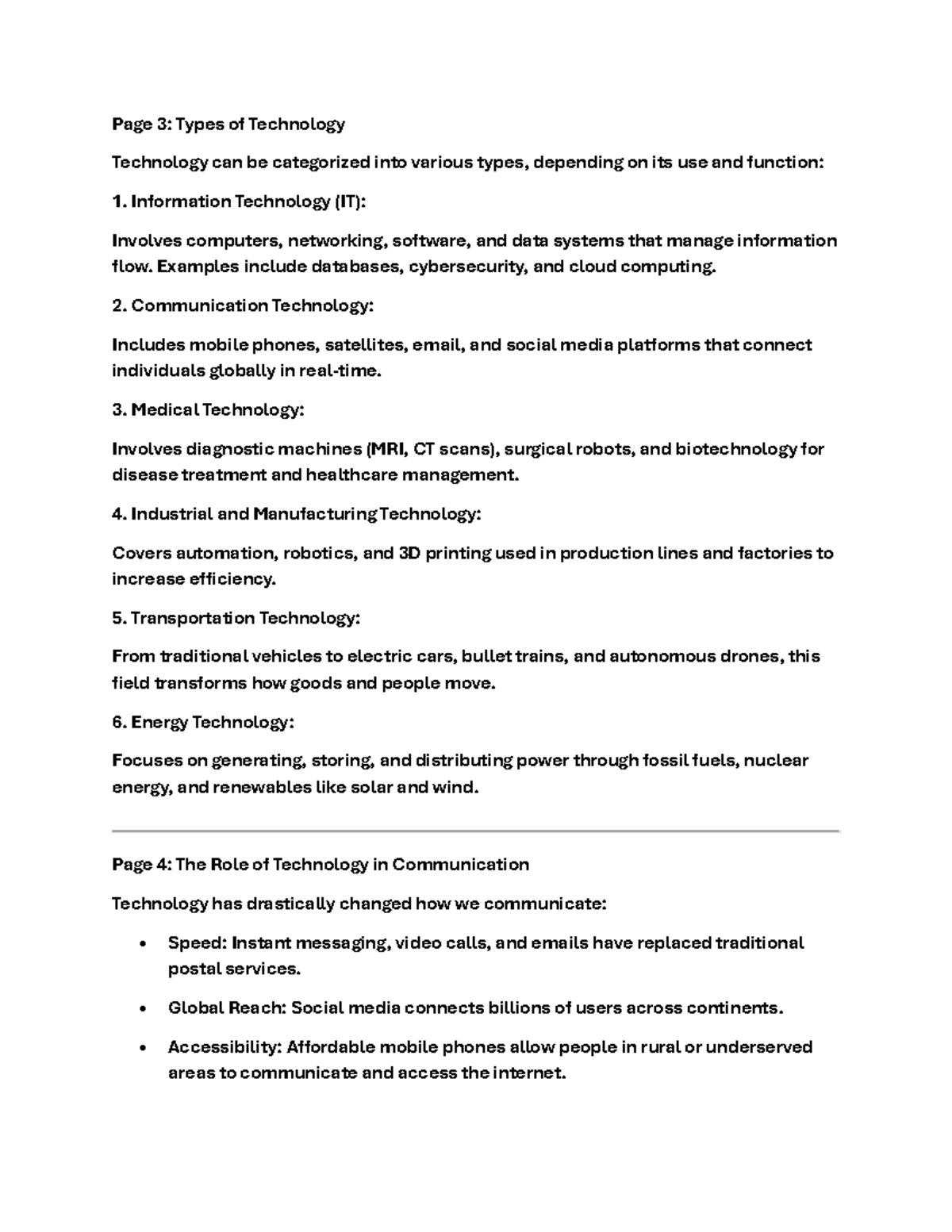 Types of Technology: IT, Communication, Medical, and More - Studocu