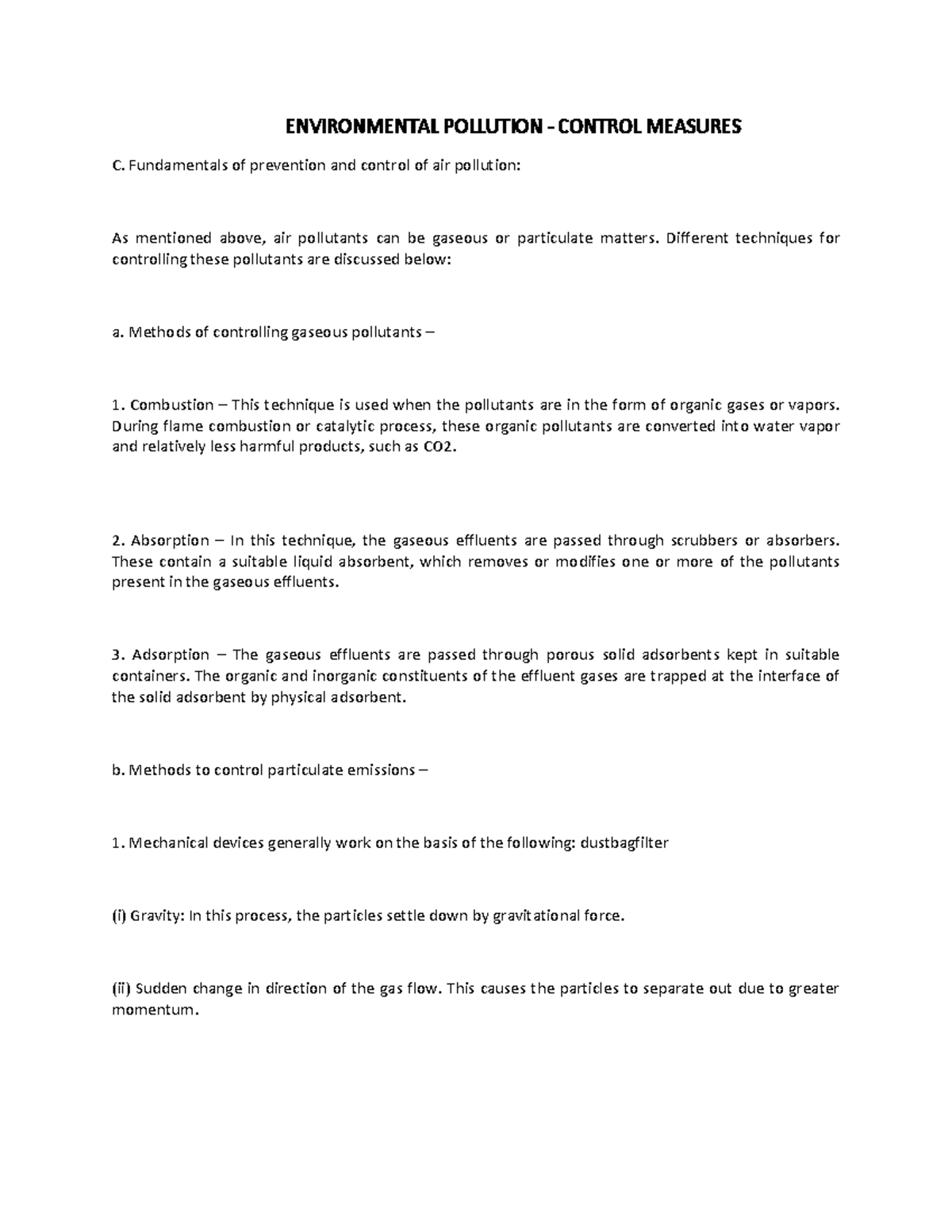 Pollution Control Measures: Fundamentals of Air, Water, and Soil ...