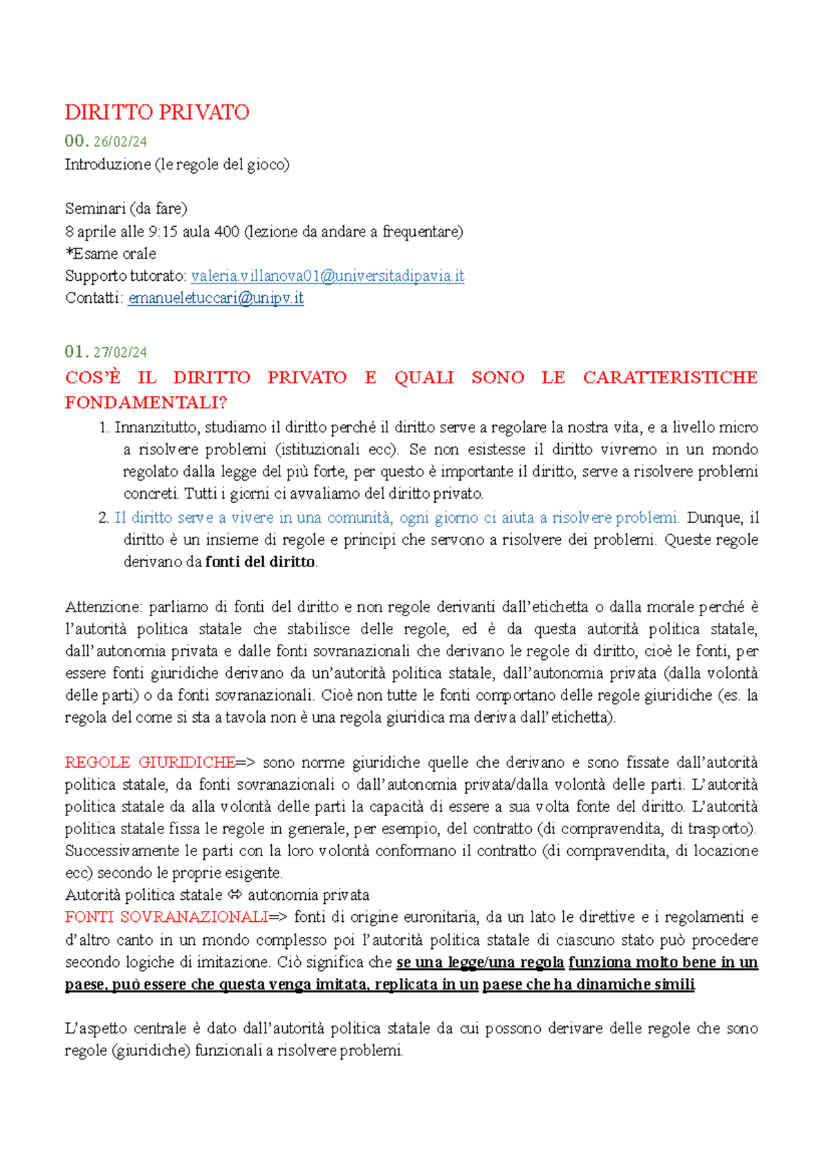 Diritto Privato e Fonti Normative delle Nuove Tecnologie - Corso di ...