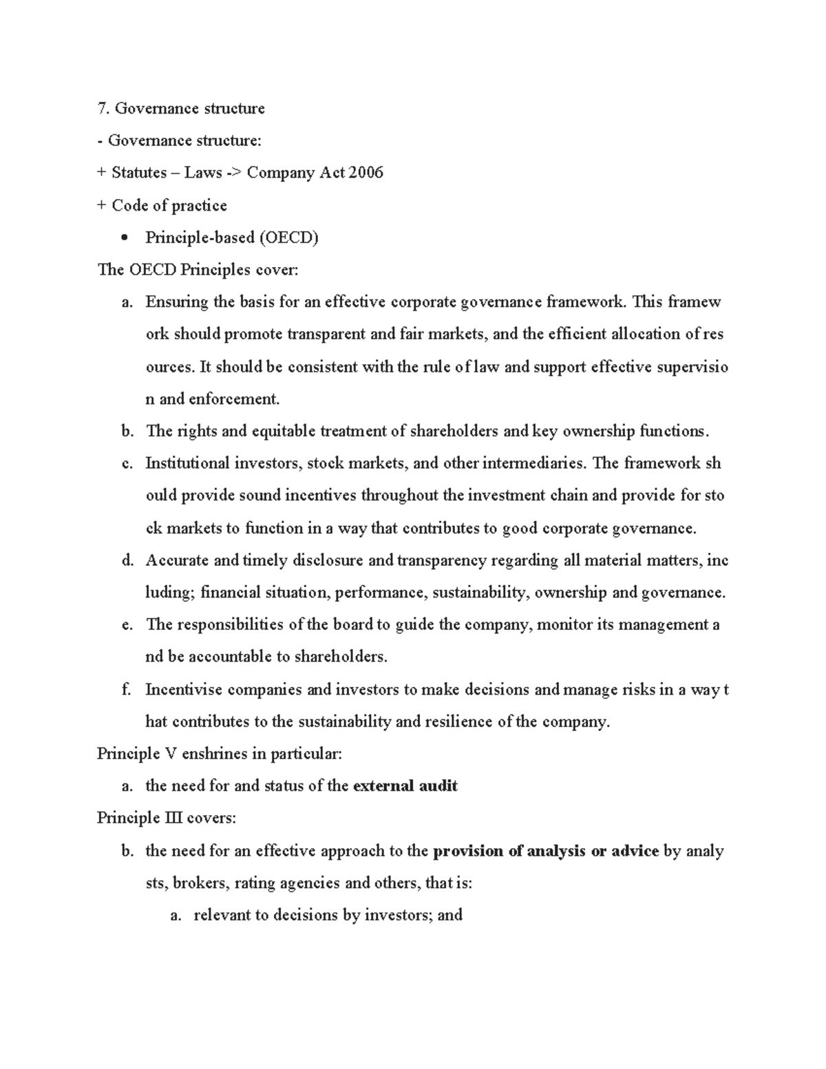 BTF 9: Governance Structure and Corporate Ethics in the UK - Studocu