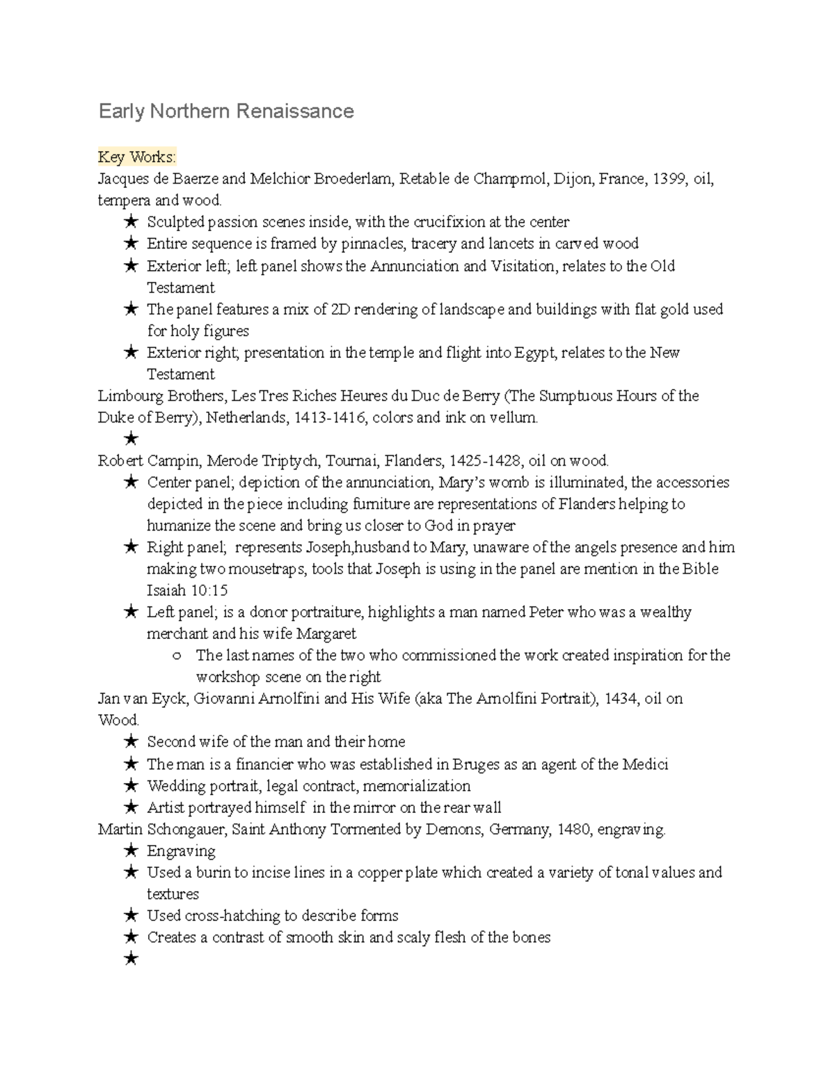 Art History 2 Study Guide: Key Works & Terms from Early Renaissance to ...