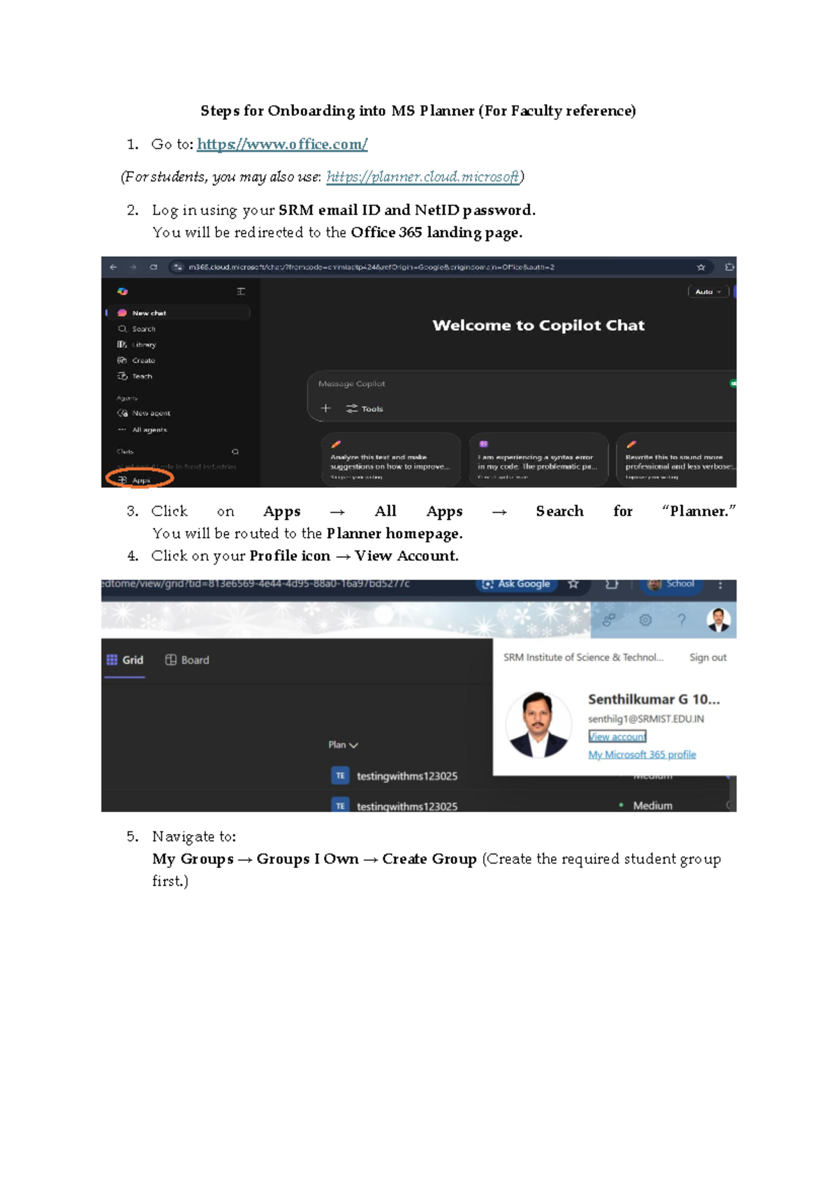 Onboarding Steps for MS Planner (Faculty Reference) - Studocu