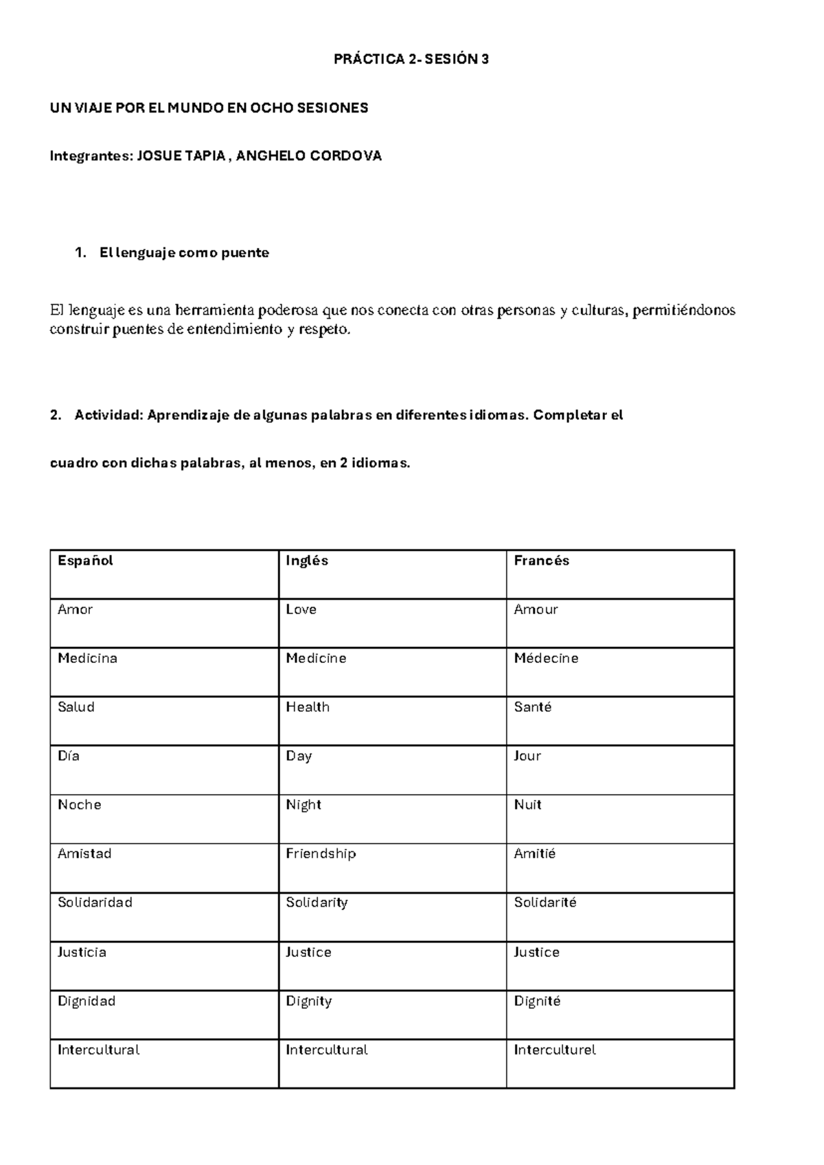 Práctica 3: Conexión Intercultural a Través del Lenguaje y Aprendizaje ...
