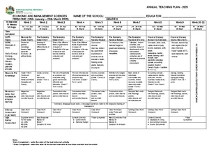 2025 EMS G8 Annual Teaching Plan: Comprehensive Course Outline - Studocu
