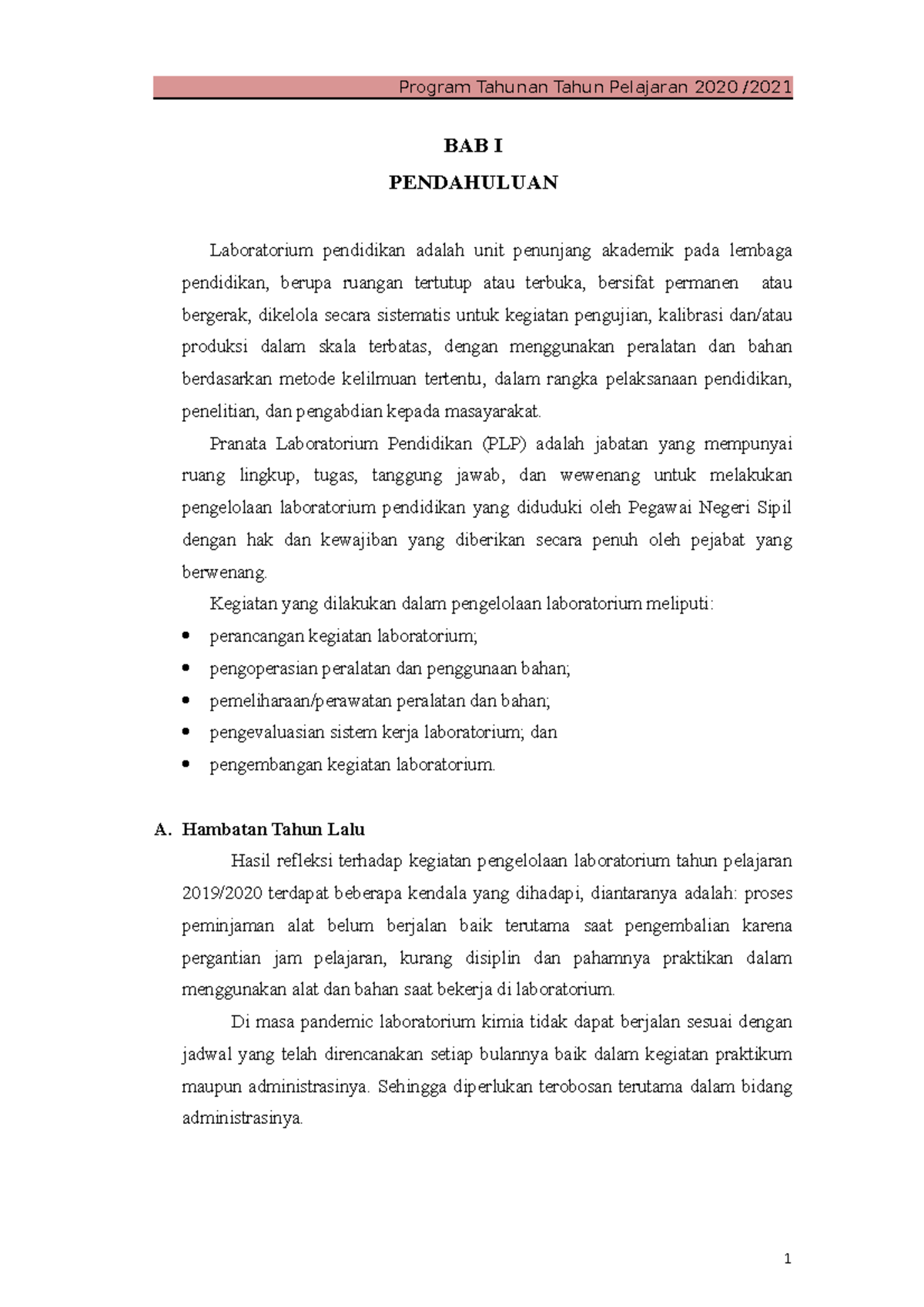 Laboratorium pendidikan - BAB I PENDAHULUAN Laboratorium pendidikan ...