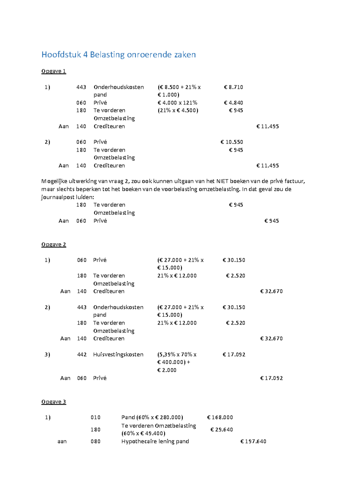 Fiscaal Boekhouden - Uitwerkingen Hoofdstuk 4 met Voorbeelden en ...