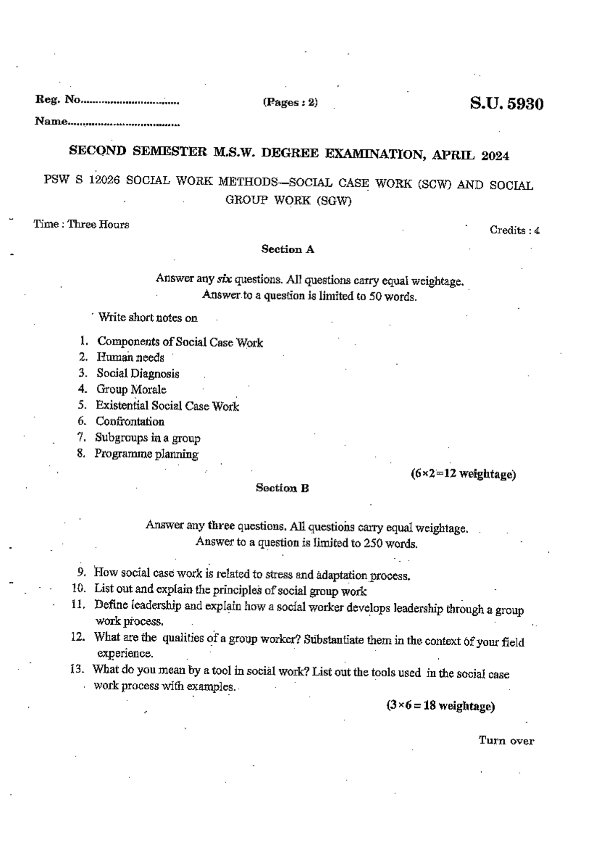 MSW 5930-5935: Comprehensive Exam Notes for Social Work Methods - Studocu