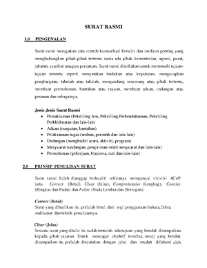 Topik 3 ; NOTA Surat Rasmi - SURAT RASMI 1 PENGENALAN Surat rasmi ...