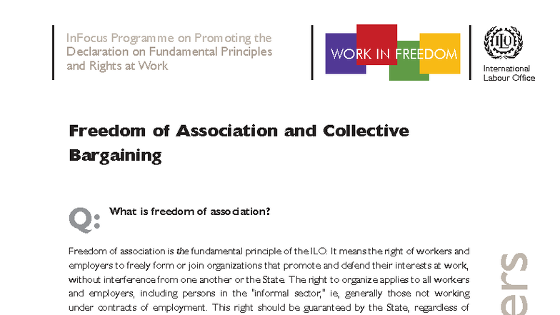 InFocus Programme: Promoting Fundamental Rights at Work - Study Notes ...