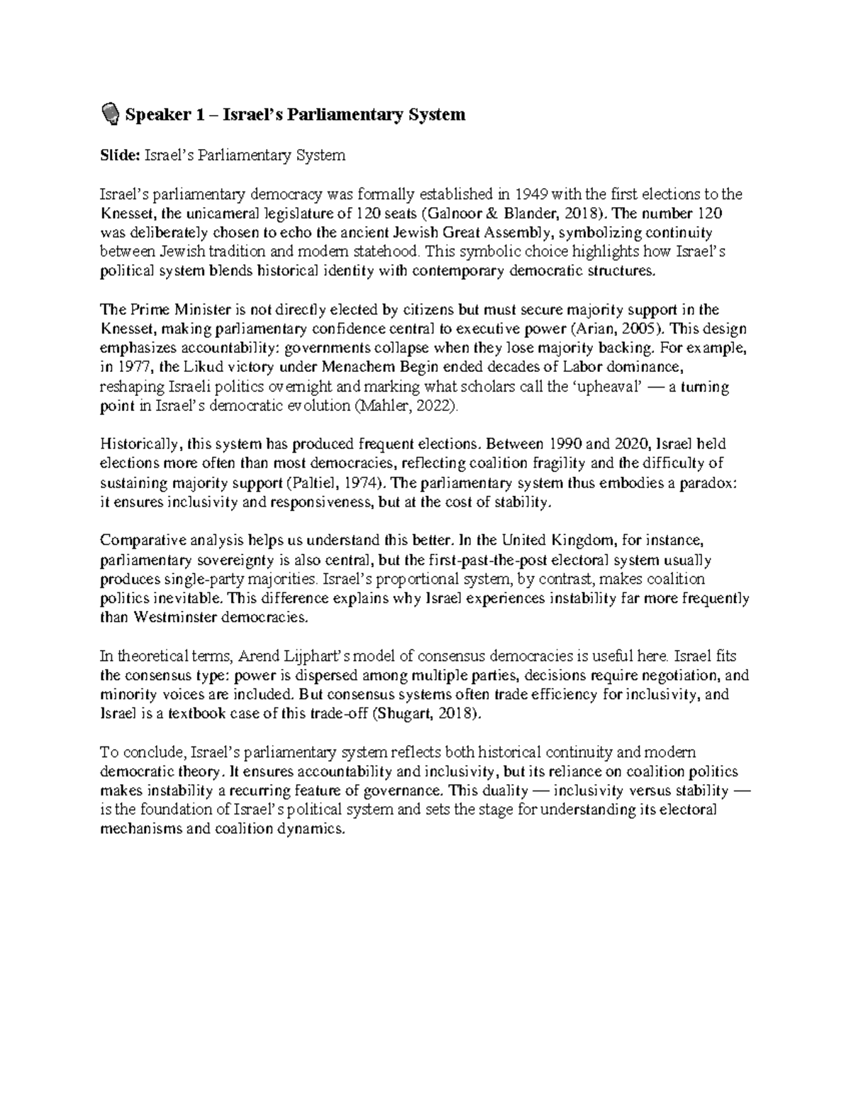 PS101: Parliamentary System & Proportional Representation Overview ...