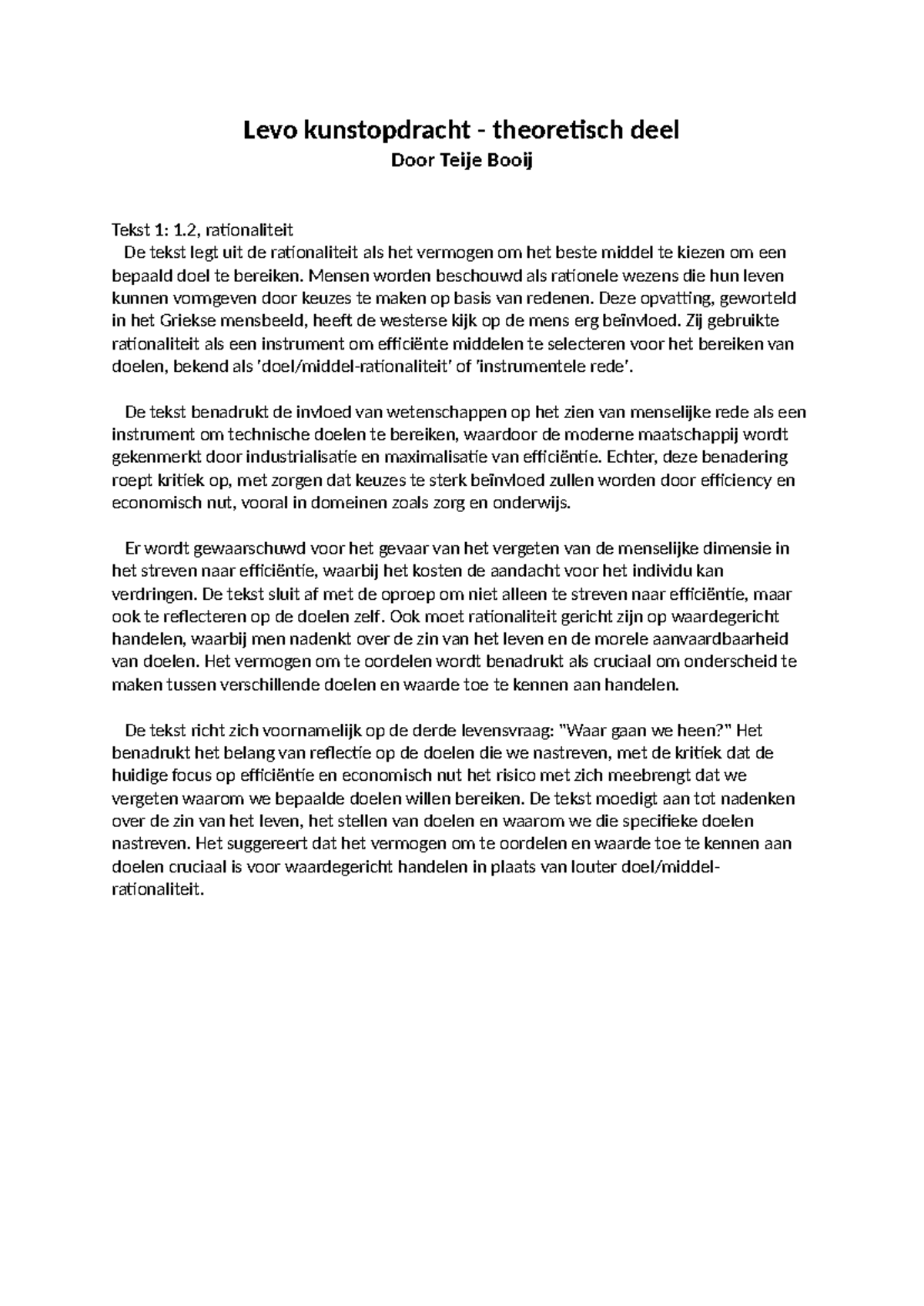 Levo Kunstopdracht - Theoretisch Deel en Analyse van Kunstwerken ...