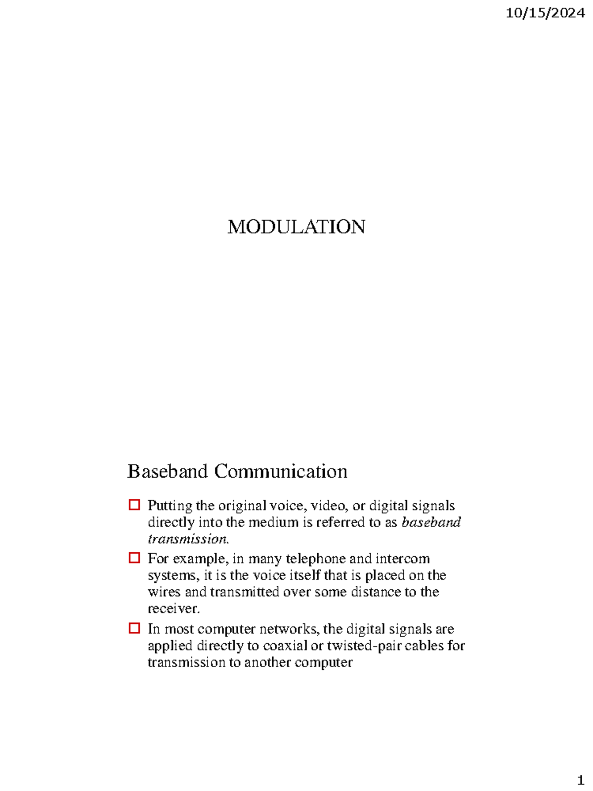 EEE 2313 Lecture 6 & 7: Amplitude Modulation & Demodulation - Studocu