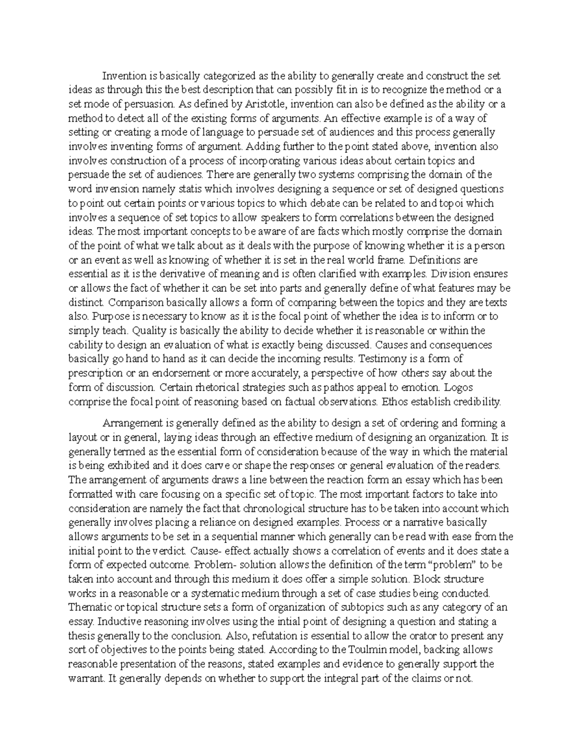 Chapter 3 Study Guide: Invention, Arrangement, and Style Concepts - Studocu