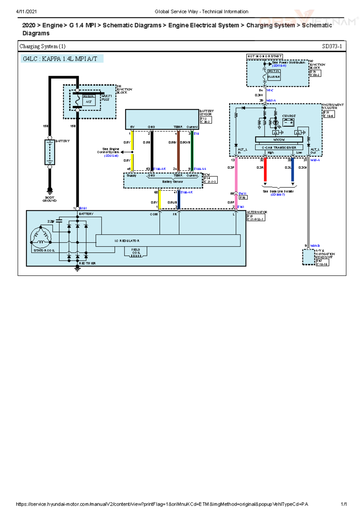 AUTO ISM 0239: G 1.4 MPI Charging System Schematic Diagrams - Studocu
