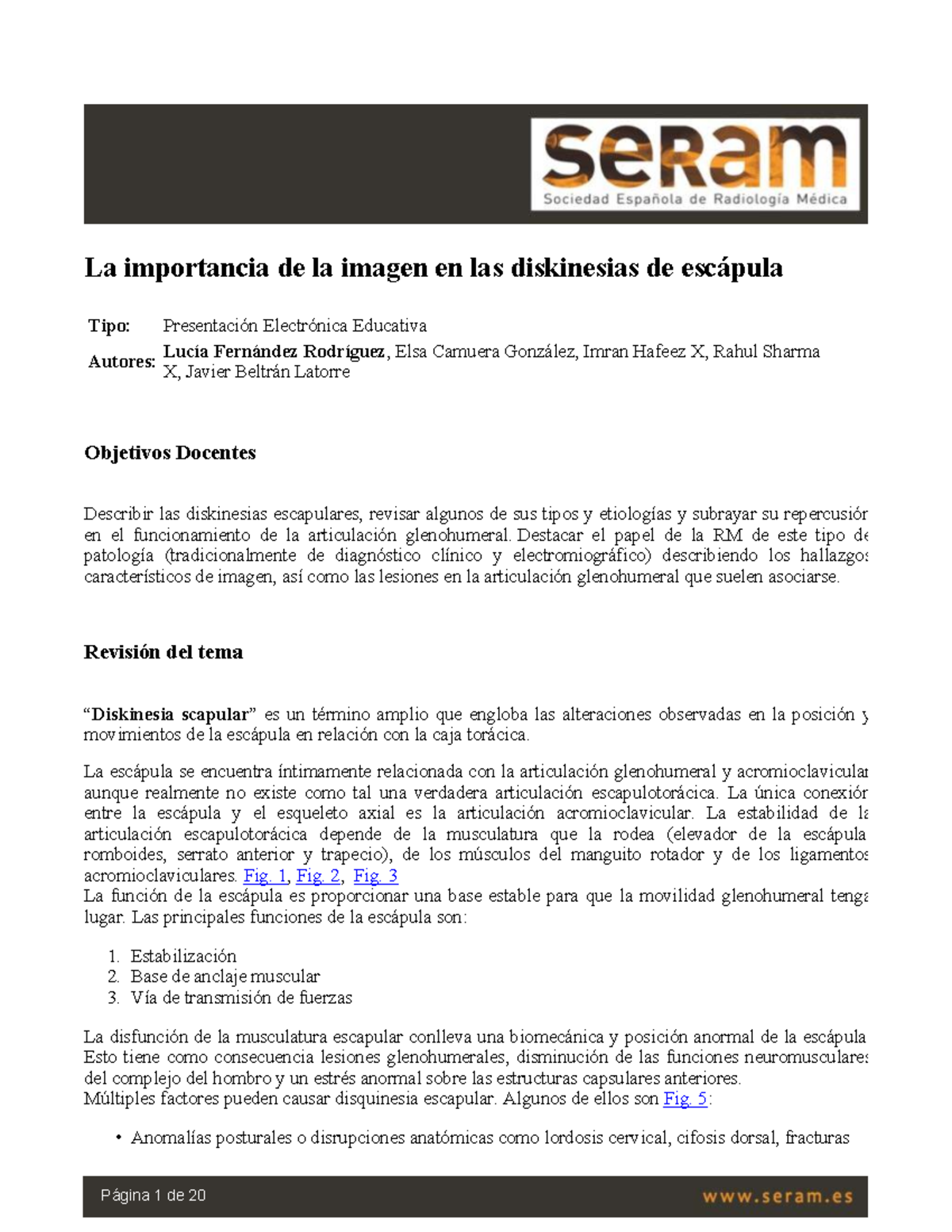 Informe de kinesiología sobre disquinesias escapulares y su diagnóstico ...