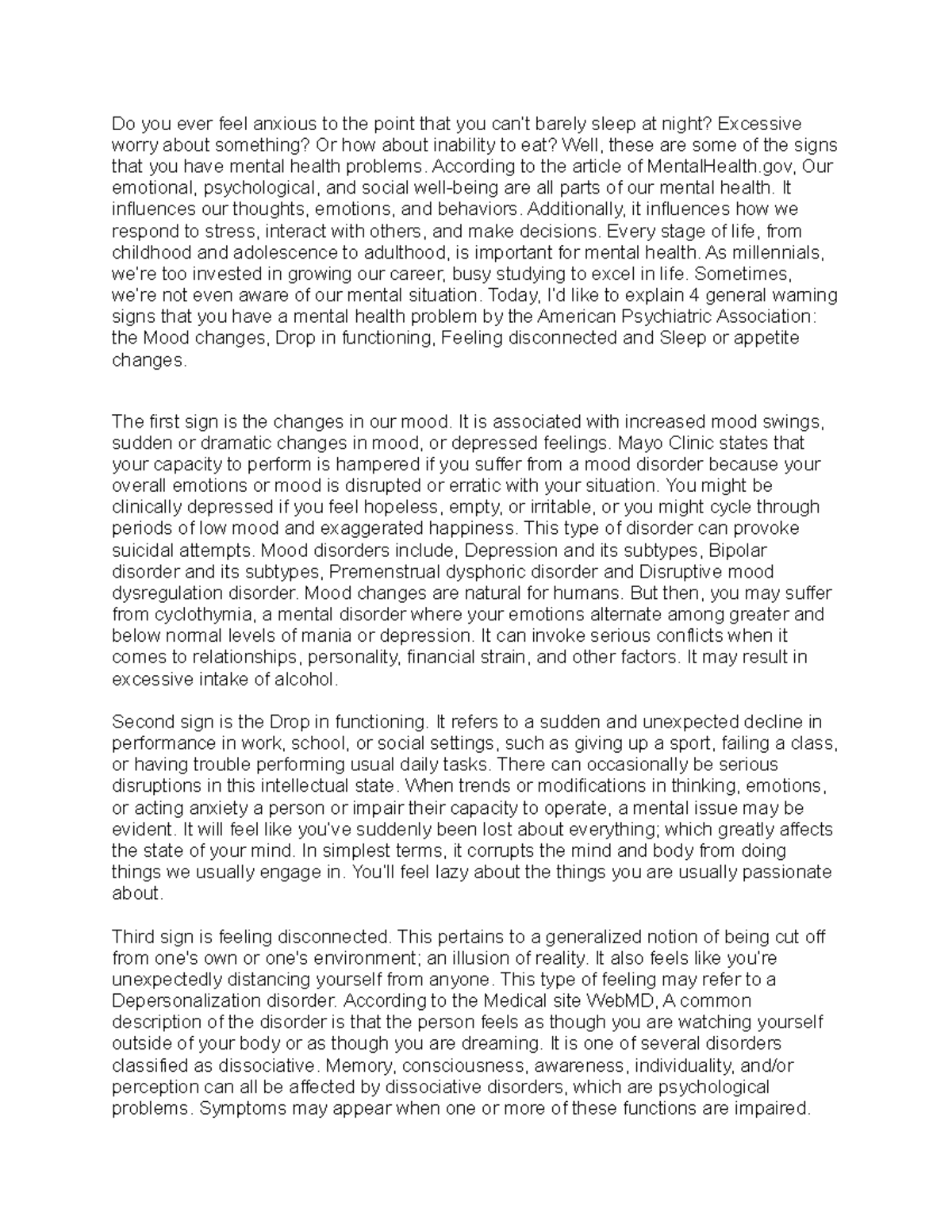 PCM sample informative speech - Do you ever feel anxious to the point ...