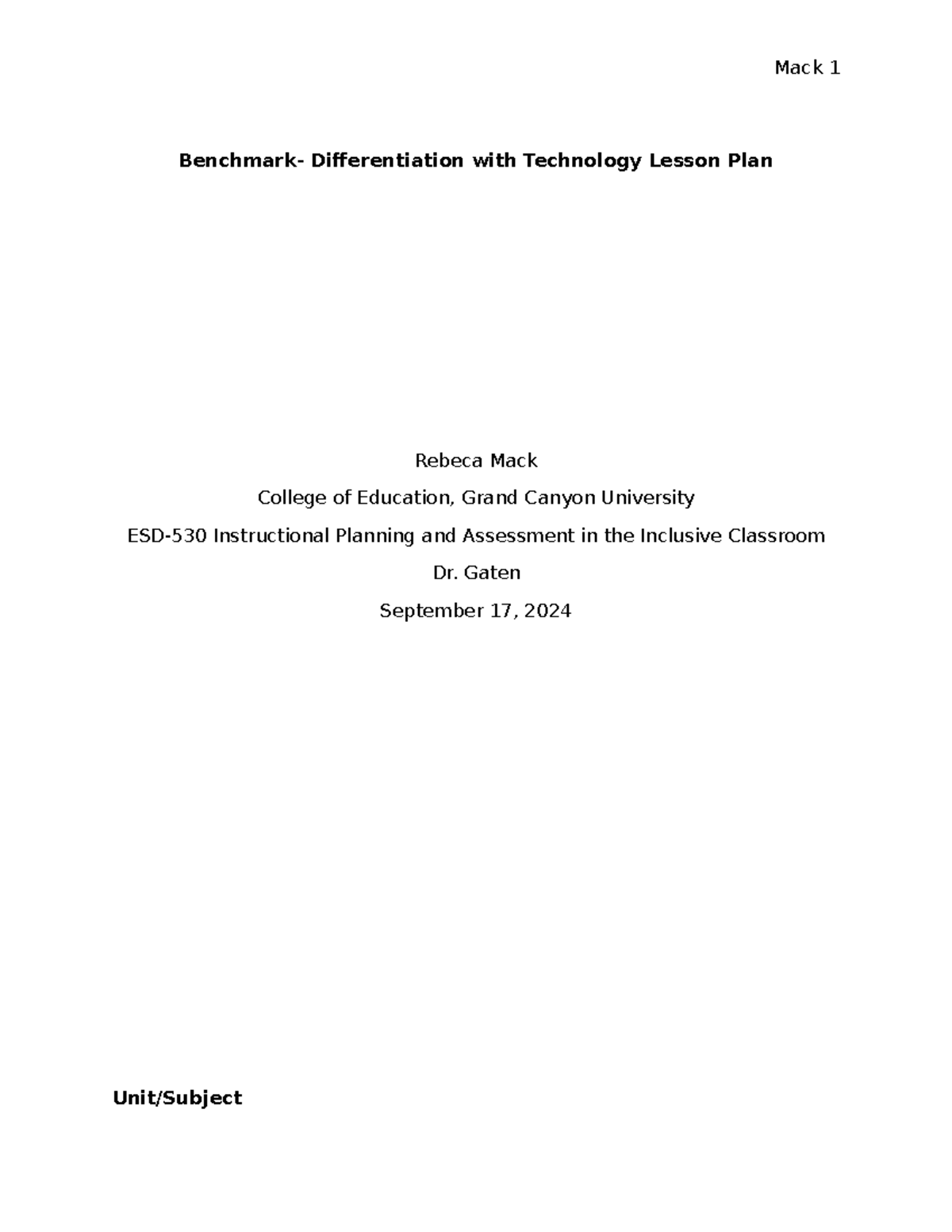 GCU ESD-530 Final Exam: Differentiation with Tech in Math & ELA - Studocu