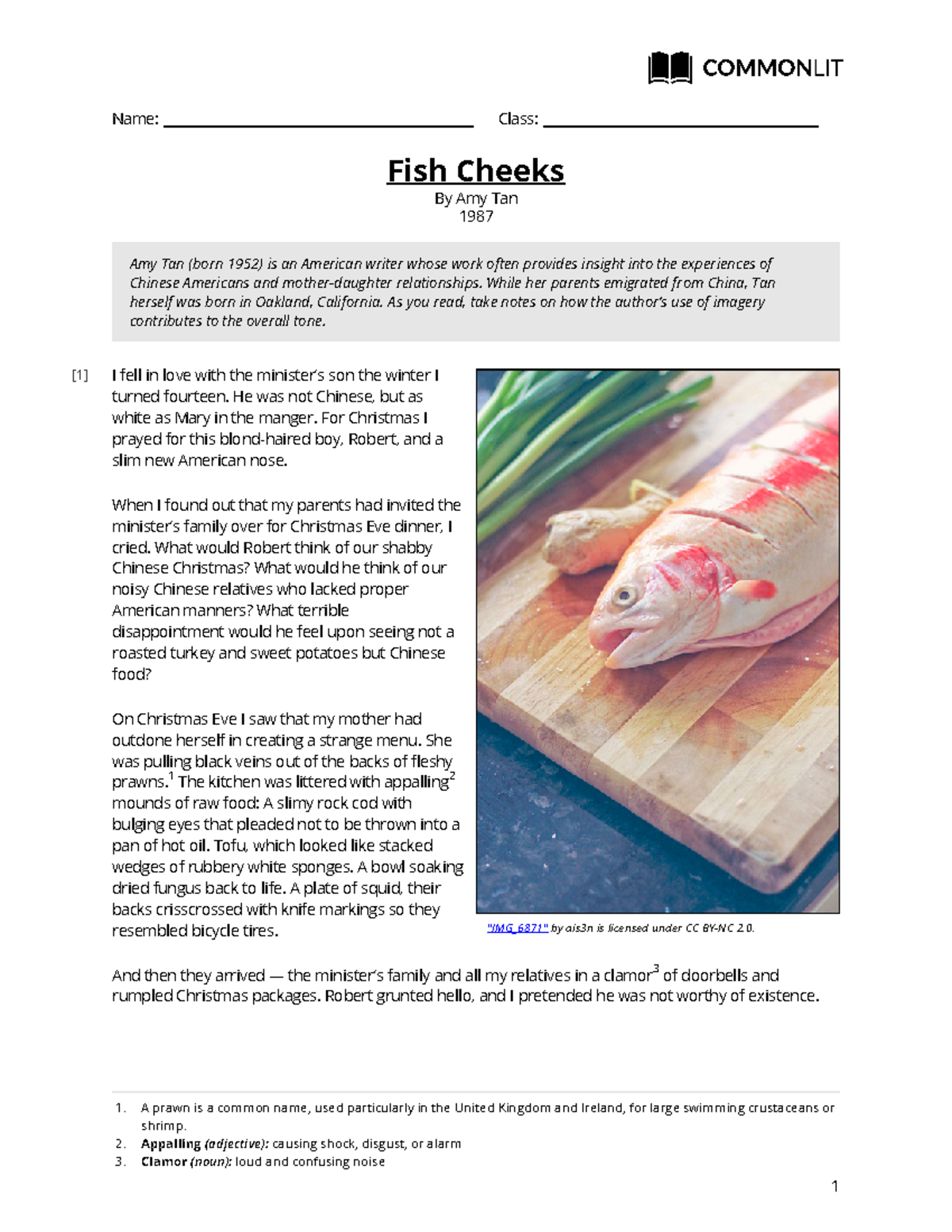 Fish Cheeks - Analysis & Discussion Questions on Amy Tan's Story - Studocu