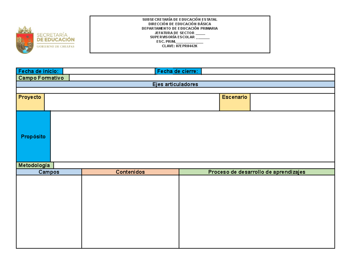 Planeación 4to Grado Una Historia De Mi Comunidad - Fecha de inicio: Fecha de cierre: Campo ...