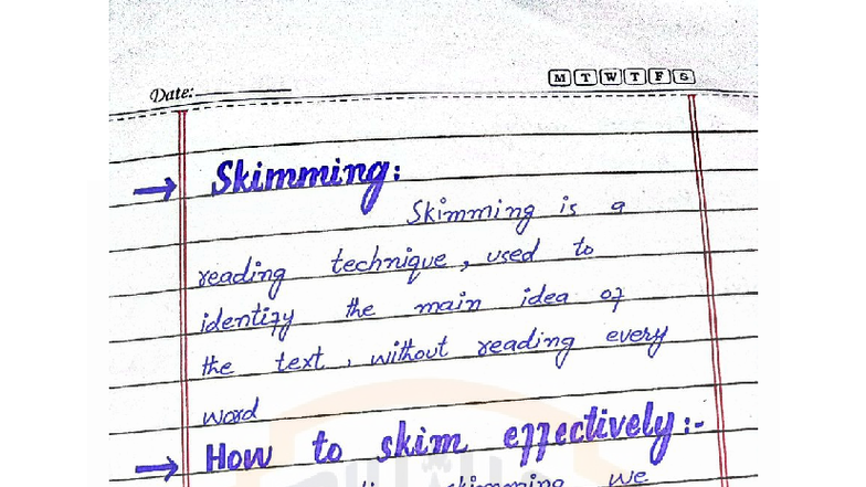 (GENG-101) Skimming, Scanning, and Presentation Skills Overview - Studocu