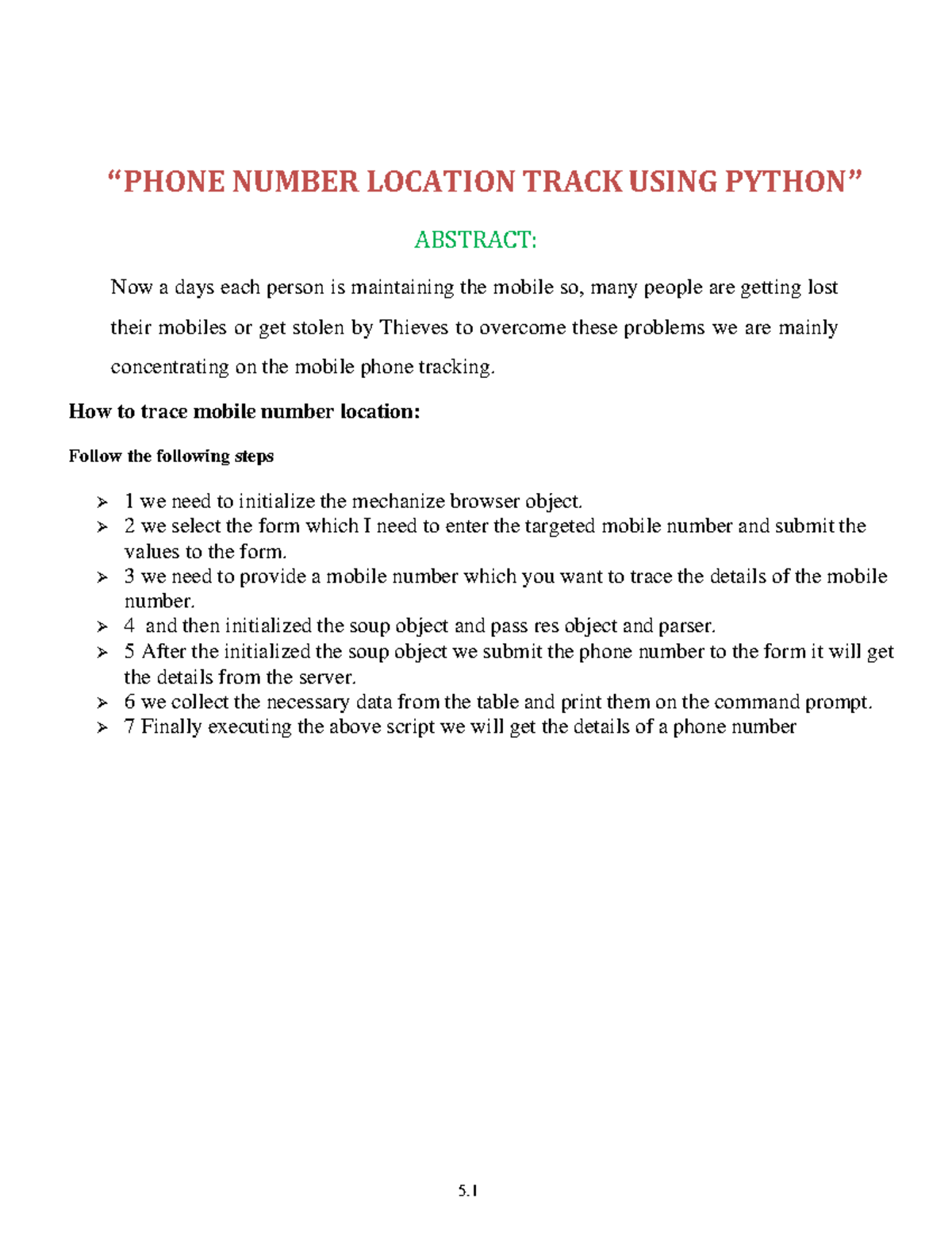 Workflow - need - 5. “PHONE NUMBER LOCATION TRACK USING PYTHON ...