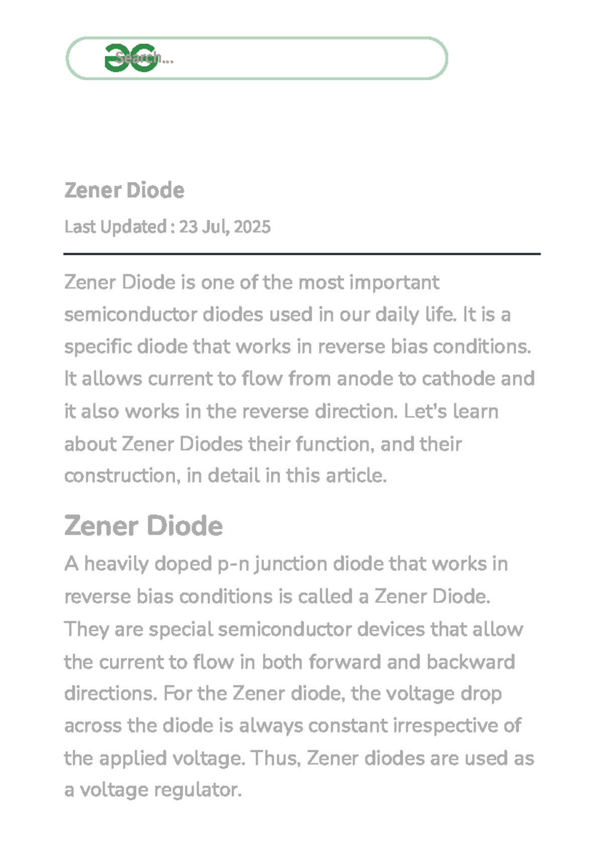 Zener Diode Overview and Applications - Physics Class 12 - Studocu