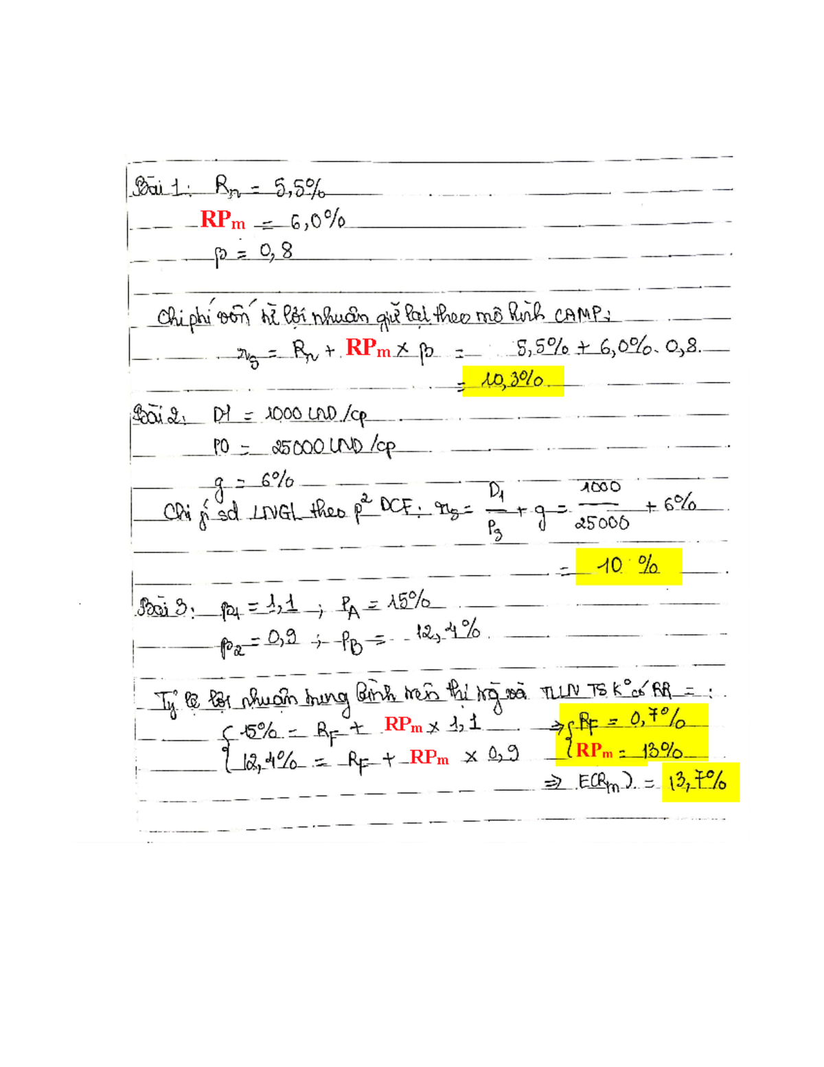 Dap an bai tap chuong 2 - chi phi von - update 14 - RPm RPm RPm RPm RPm ...