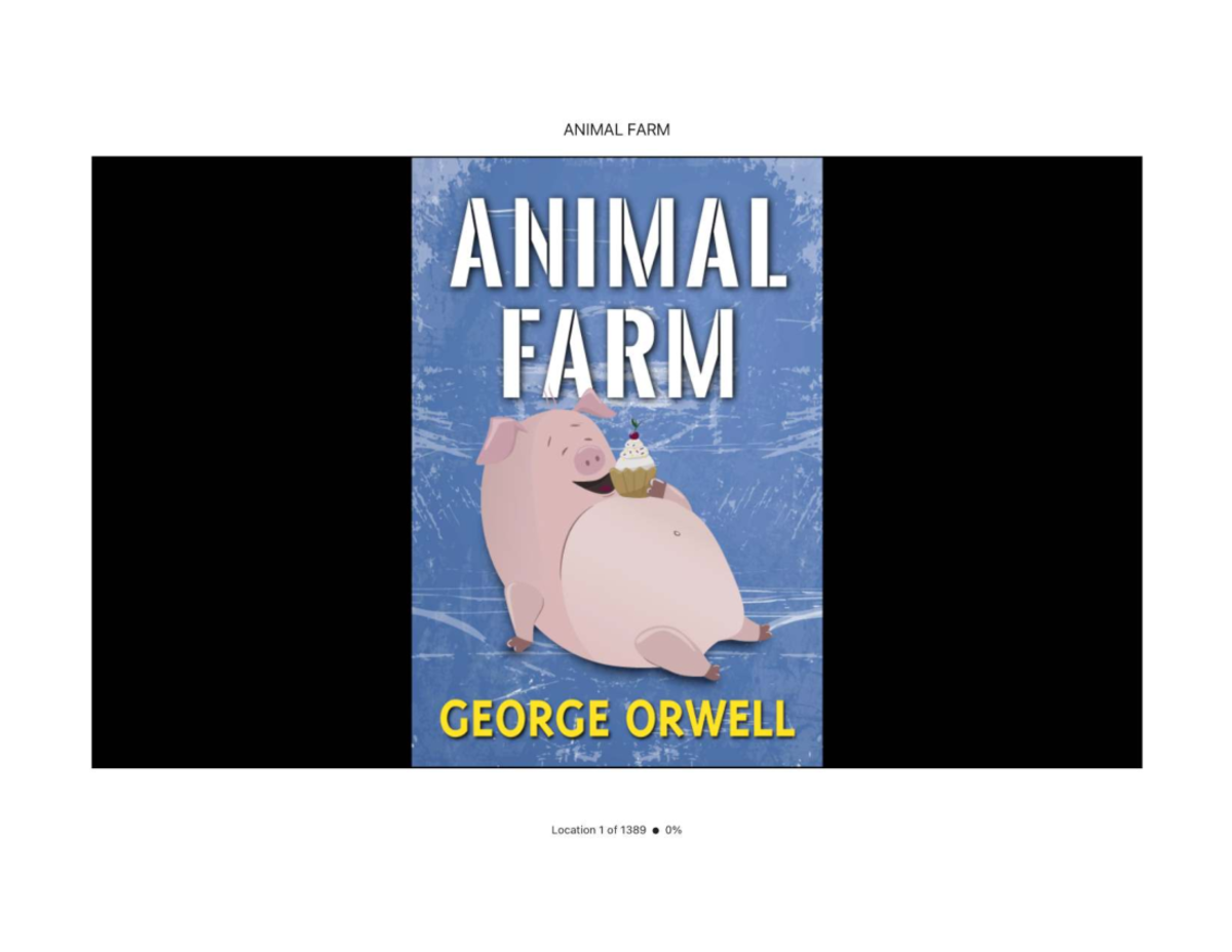 Animal Farm (ENG 101) - Complete Text Analysis and Summary - Studocu